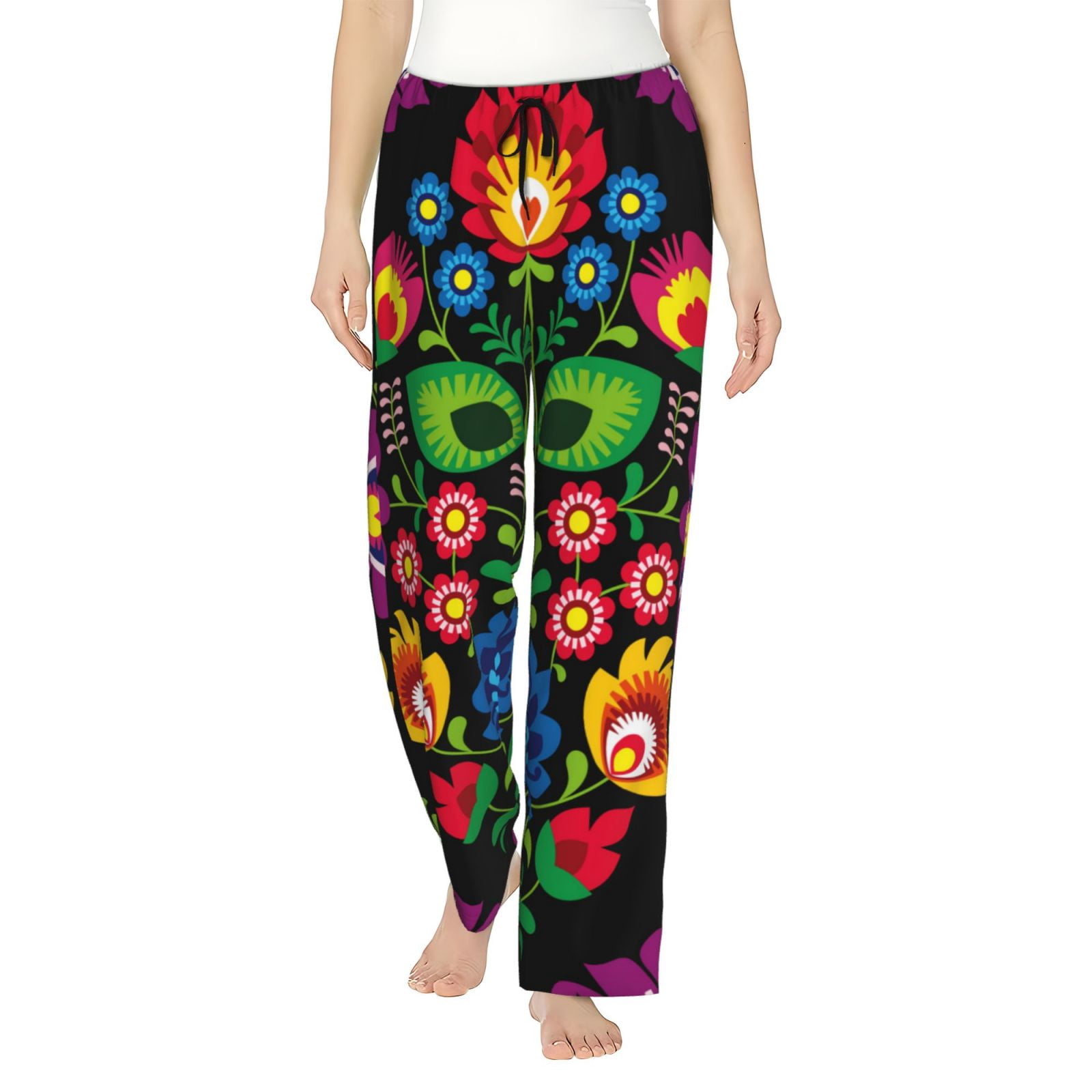 Disketp Traditional Floral Polish Print Women'S Comfy Pajama Pants ...