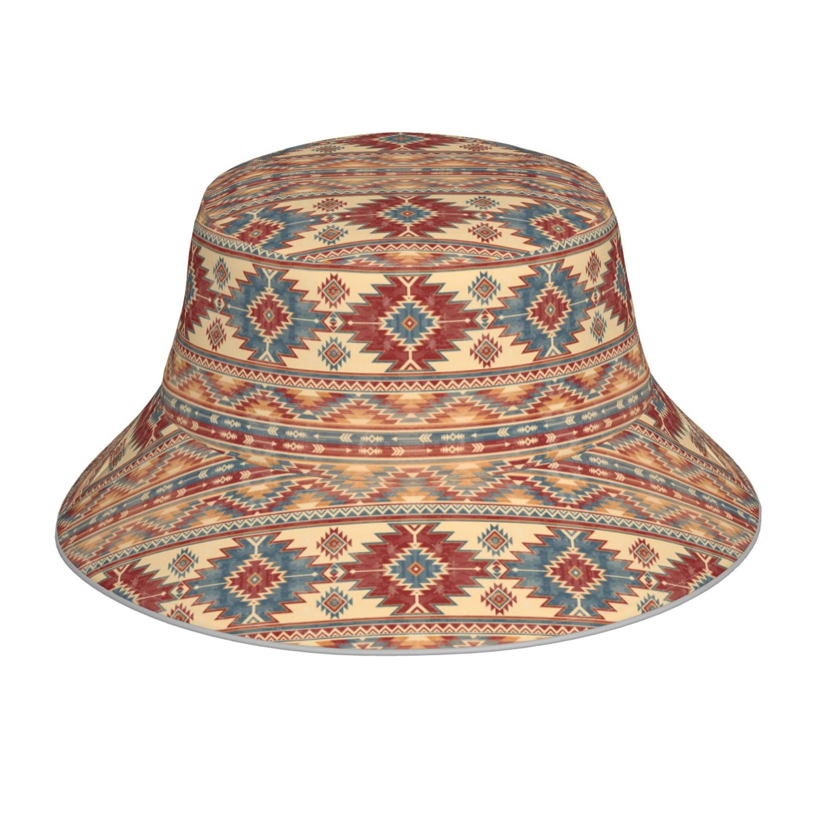 Disketp Traditional Tribal Aztec Print Reflective Bucket Hat Beach Hat ...
