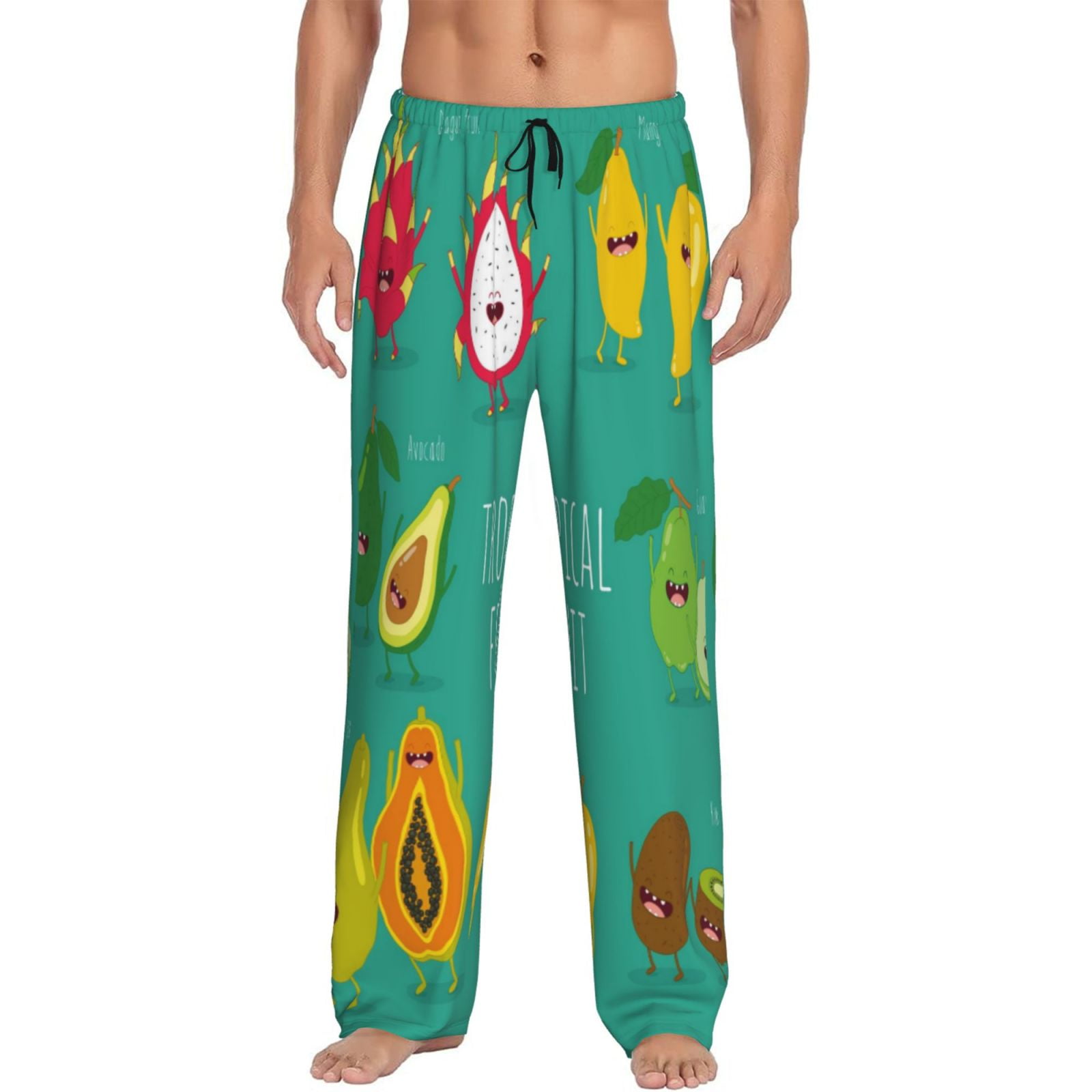 Disketp Tropical Fruit Men'S Pajama Pants - Ultra Soft Fleece Sleep And ...