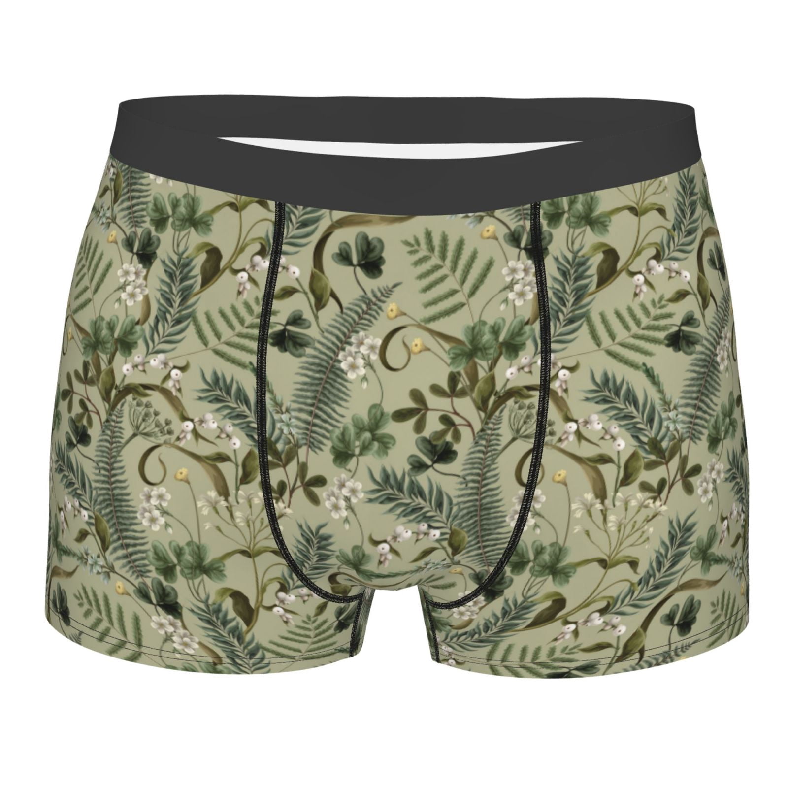 Disketp Tropical Plants Green Men's Boxer Briefs,Soft and Breathable ...
