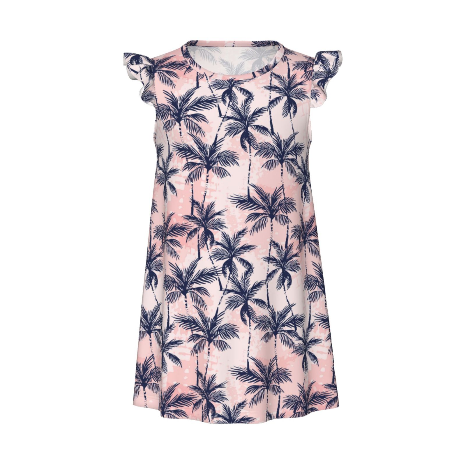 Disketp Tropics Palm Trees Print Girls Nightgowns 3-10 Years Flutter ...