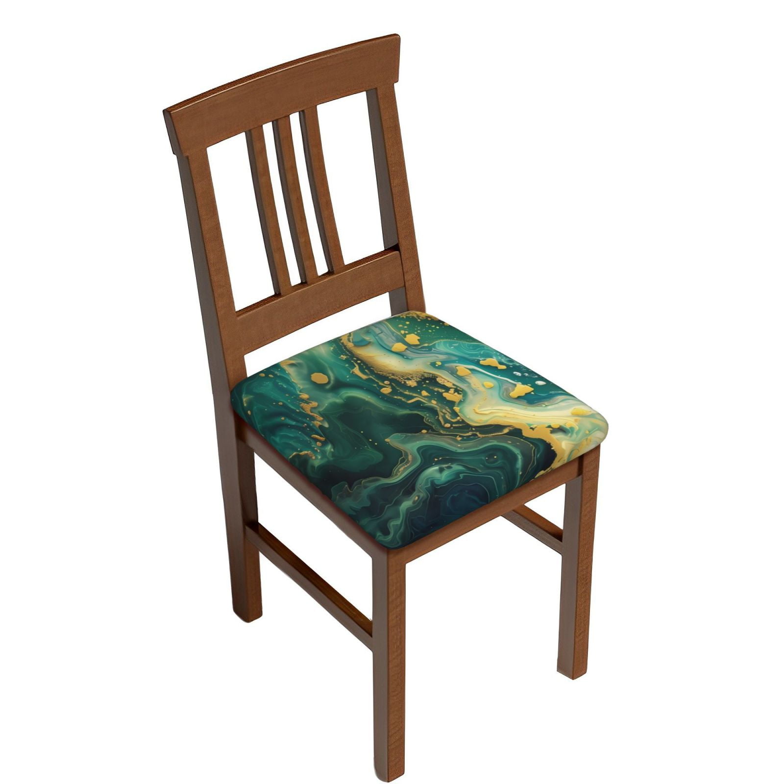 Disketp Turquoise Golden Swirl for Square Chair Cushion Covers for ...
