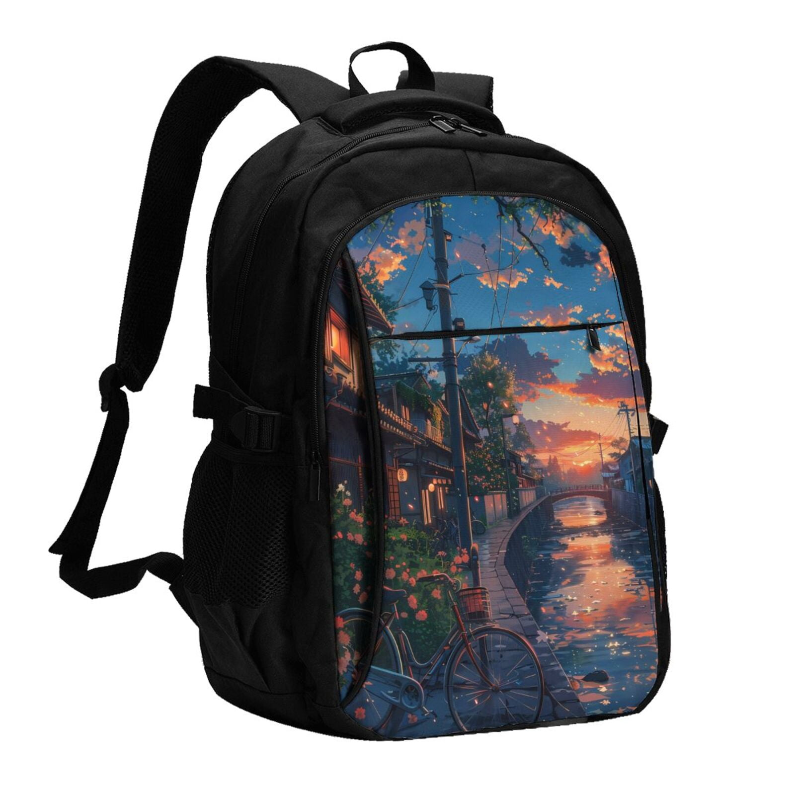 Disketp Twilight Canal Reflection Travel Laptop Backpack, Laptops ...