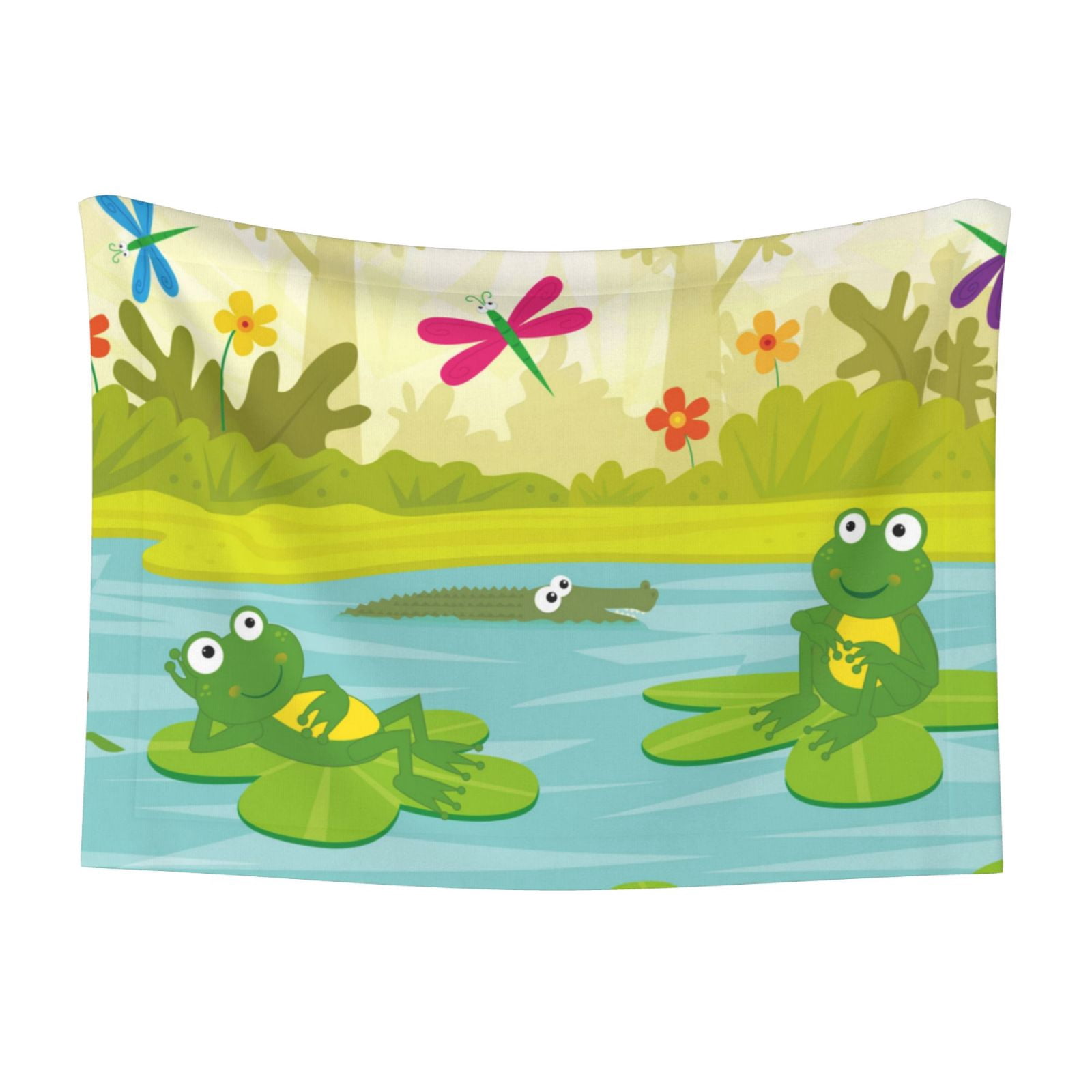Disketp Two Frogs Are Sitting On Water Lilies Dog Blanket/Bed Cover for ...