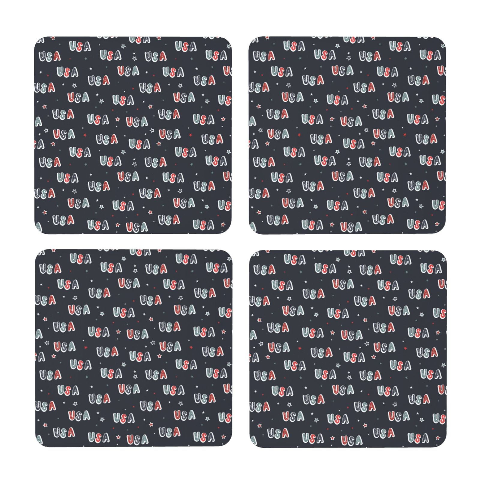 Disketp USA MDF Cork Coaster 4 Pcs - Absorbent Beverage Coasters for ...