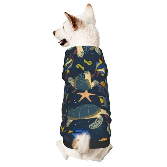 Disketp Undersea Animals Dog Hoodie Dog Clothes with Hat, Pet Winter ...