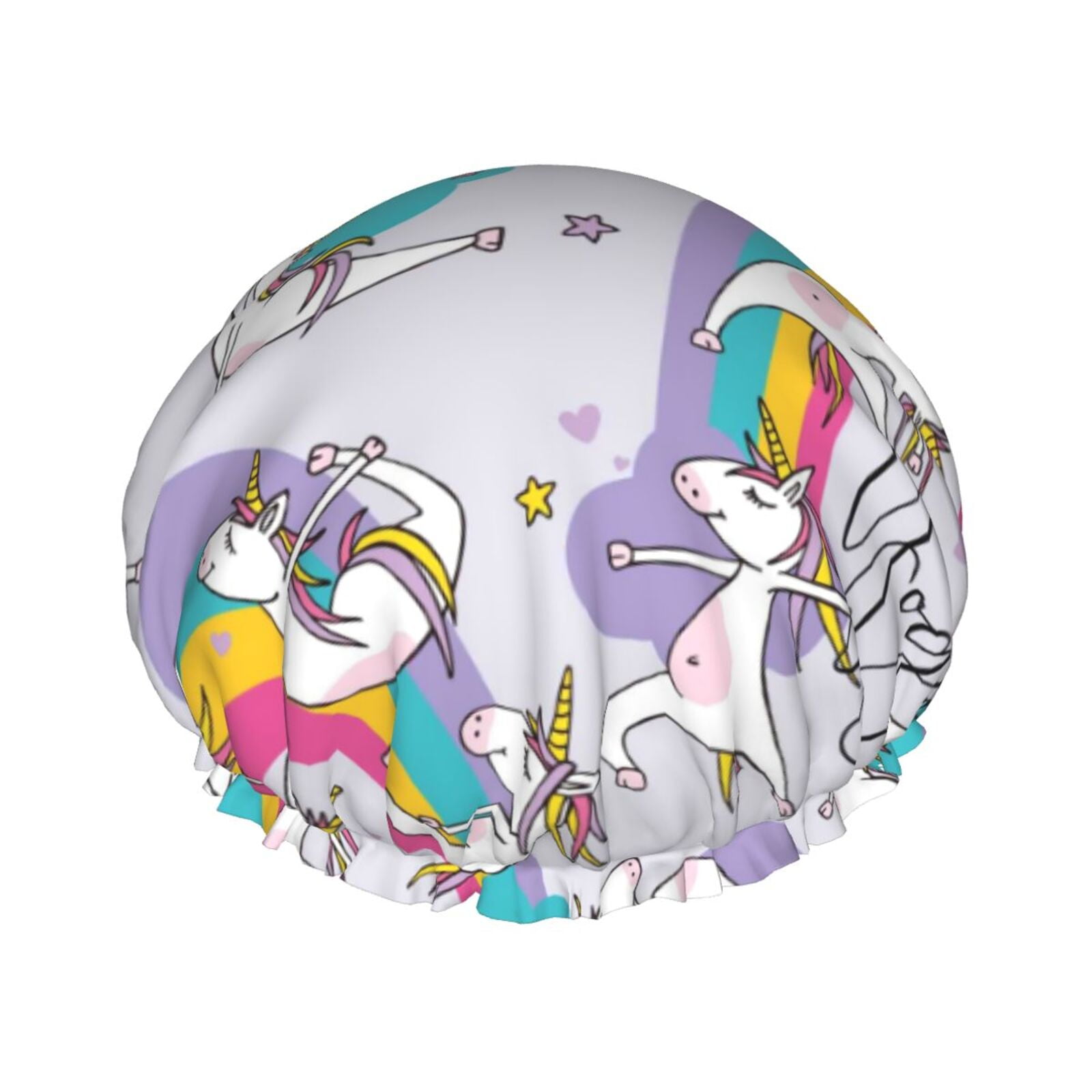 Disketp Unicorn Doingyoga Shower Caps,Reusable Shower Cap For Women ...
