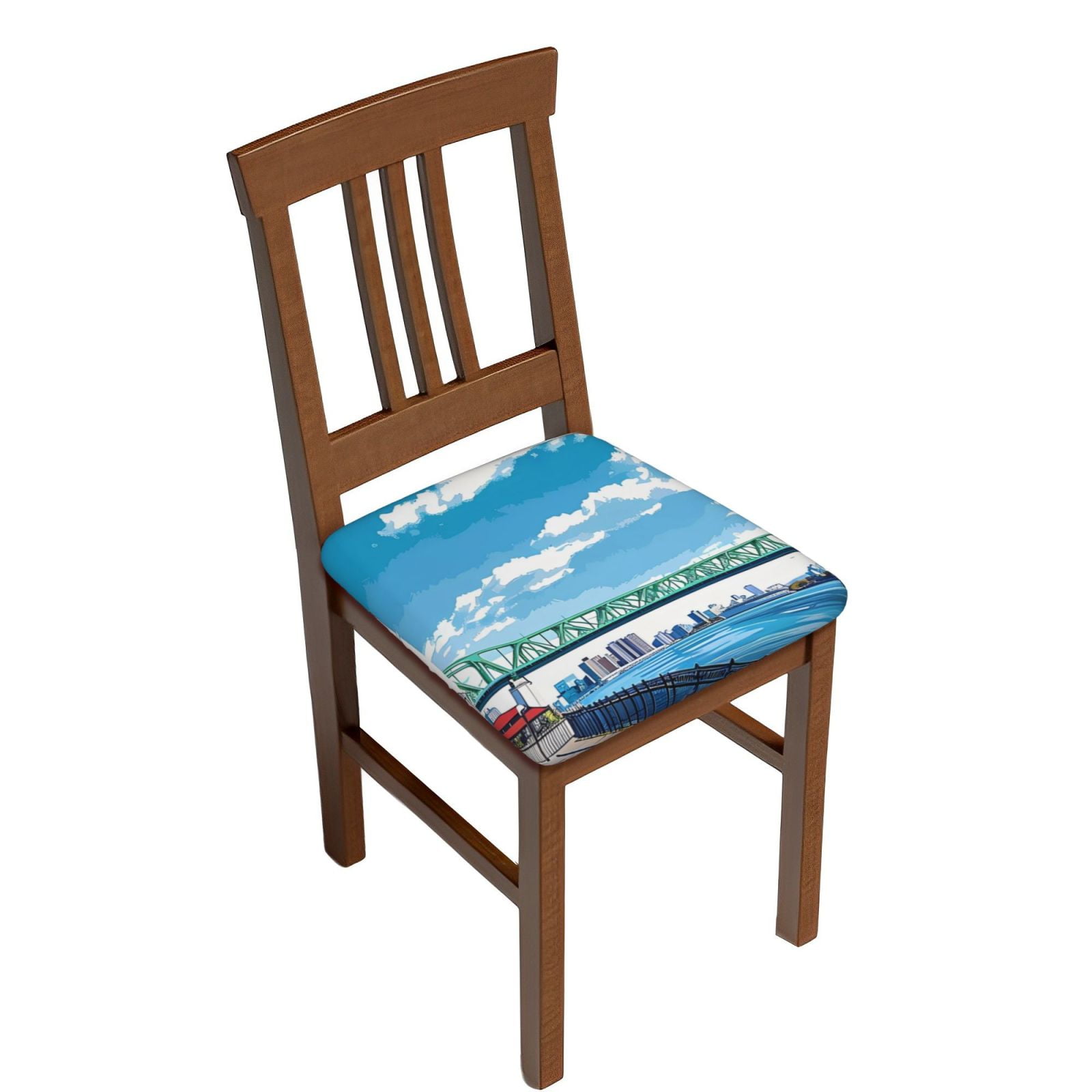 Disketp Urban Riverside Clock Tower for Square Chair Cushion Covers for ...