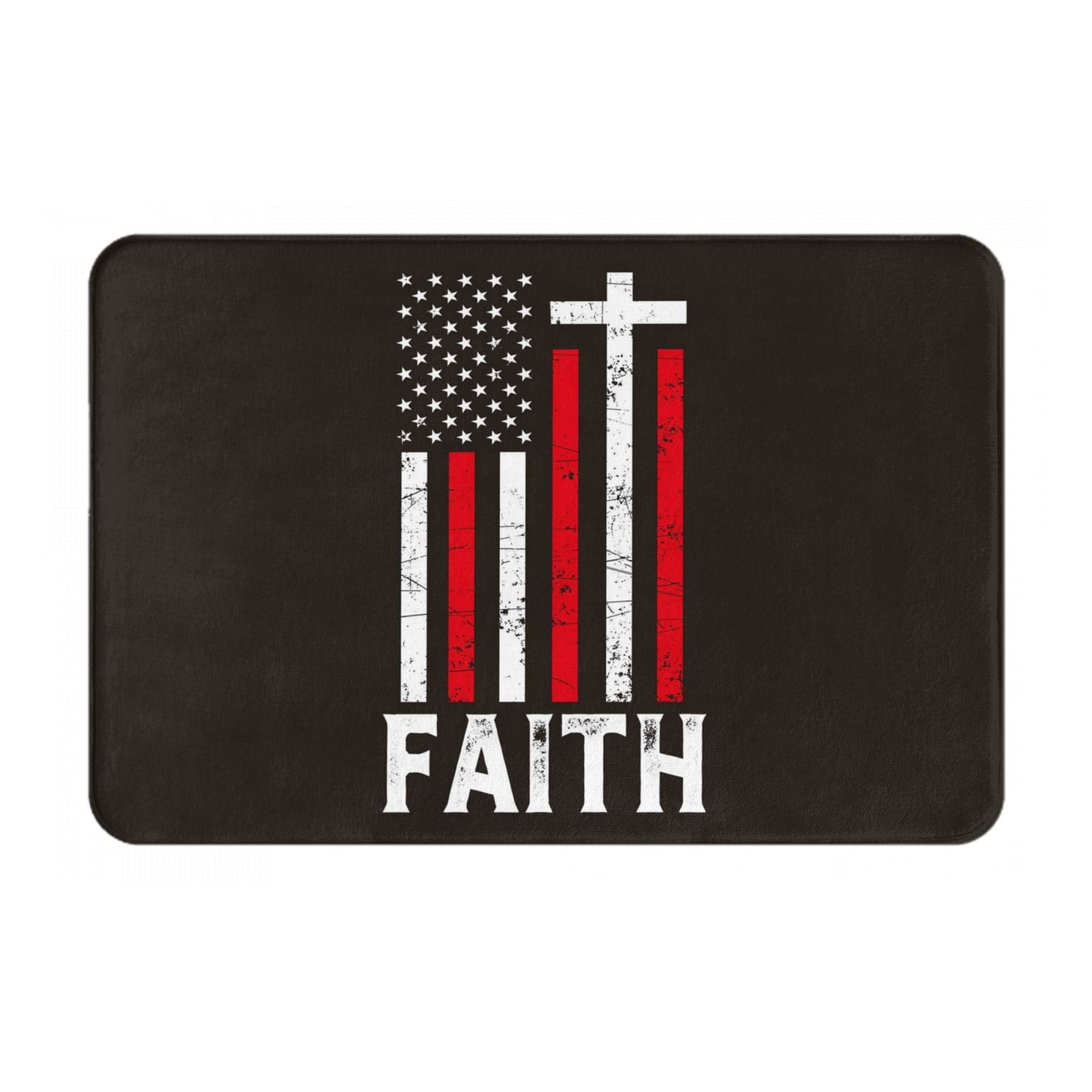 Disketp Usa Flag Cross Mat For Front Door Outside - Doormat Outdoor ...