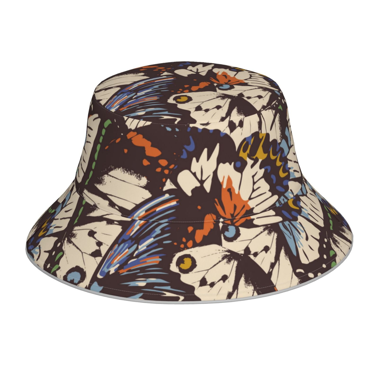 Disketp Vector Butterflies Print Reflective Bucket Hat Beach Hat Summer ...