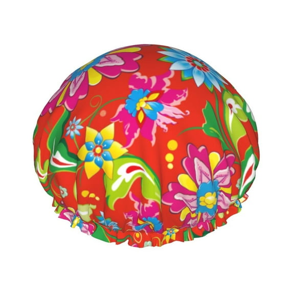 Disketp Vector Mexican Otomi Style Bright Shower Caps,Reusable Shower ...