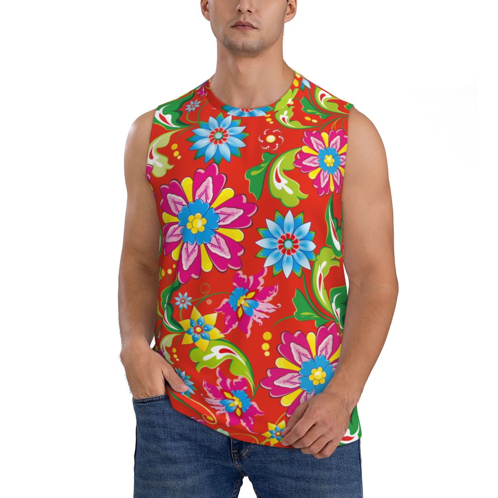 Disketp Vector Mexican Otomi Style Bright Sleeveless Tshirts For Men ...