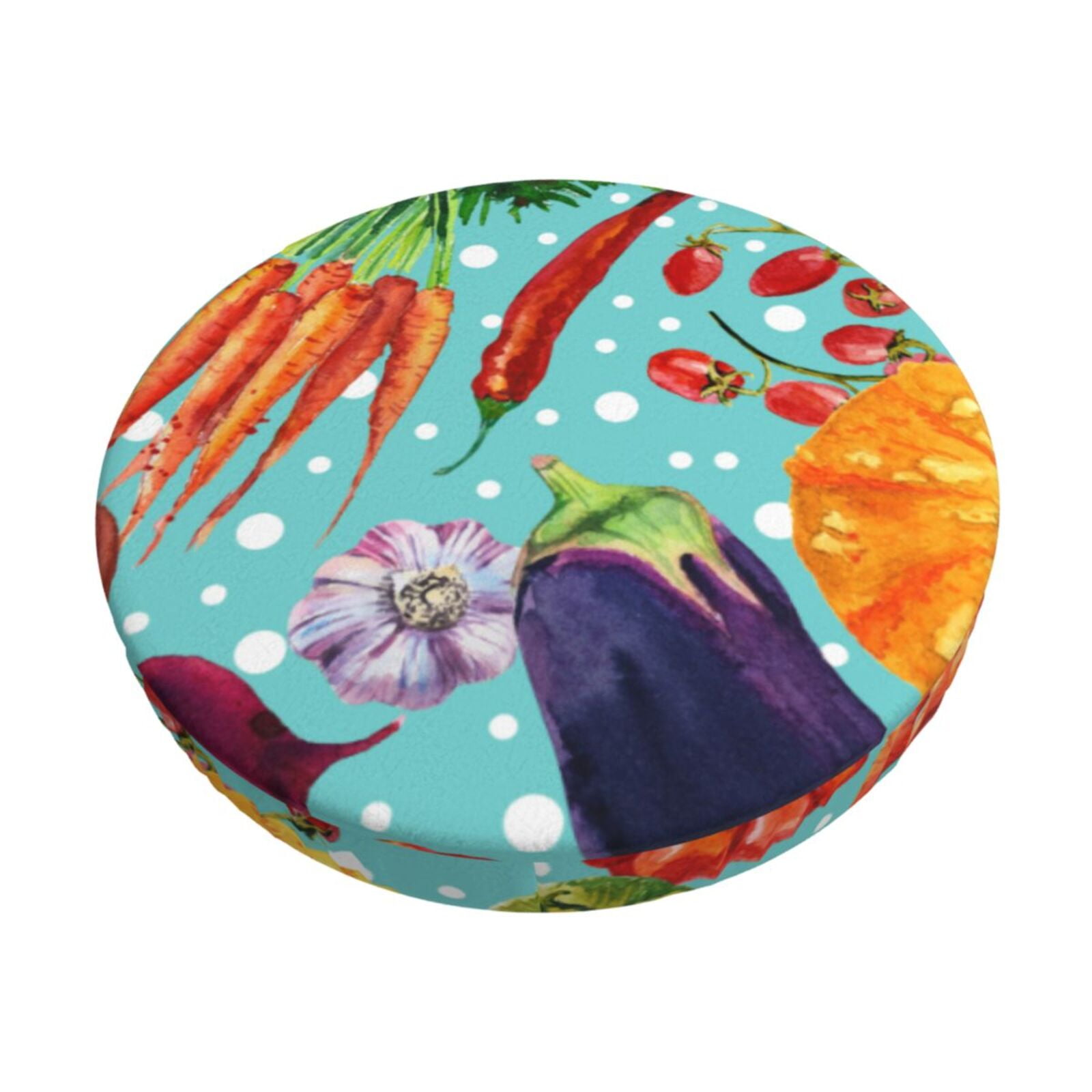 Disketp Vegetable Stool Covers Round, Super Soft Round Bar Stool ...