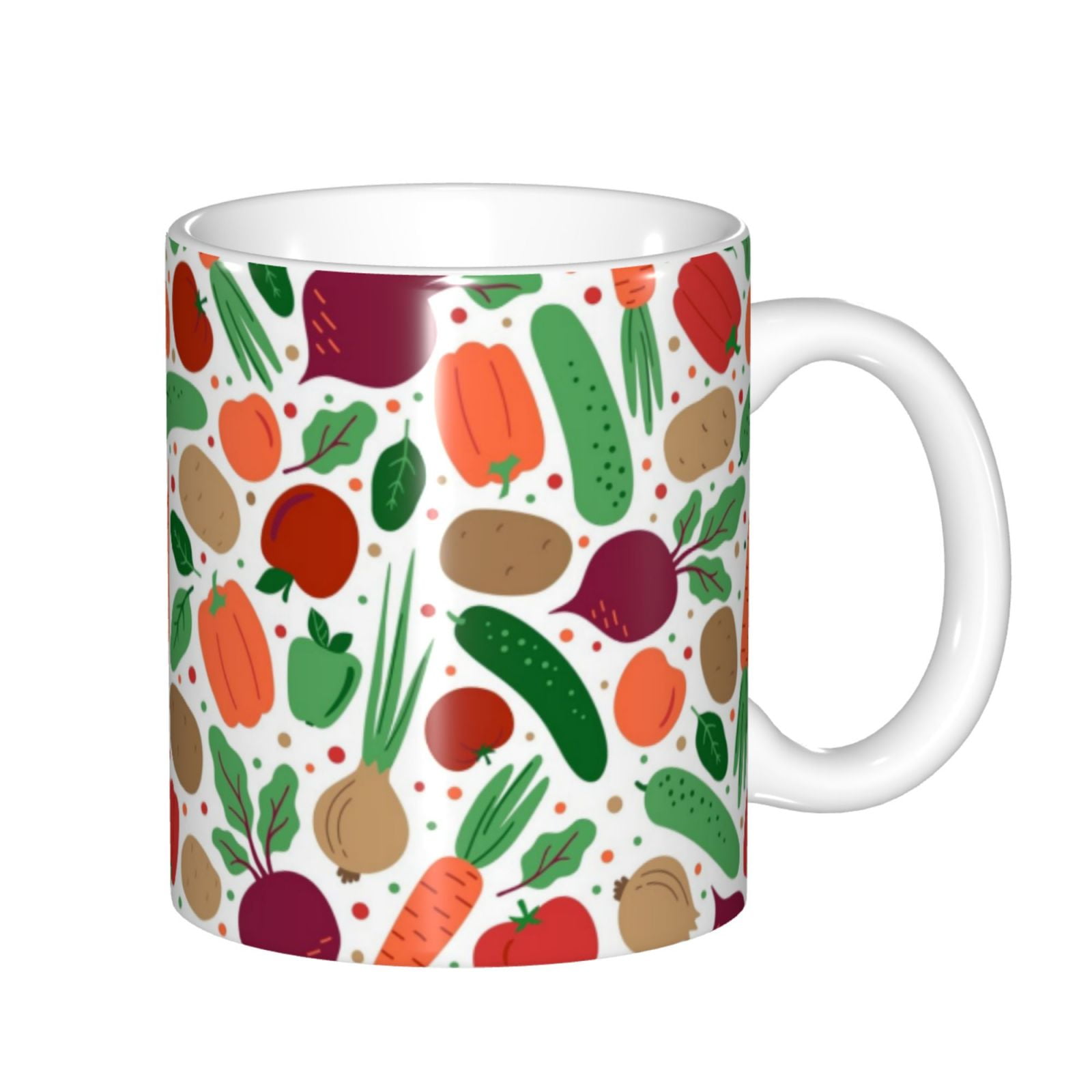 Disketp Vegetables Large Coffee Mug with Handle Tea Cup Novelty Coffee ...