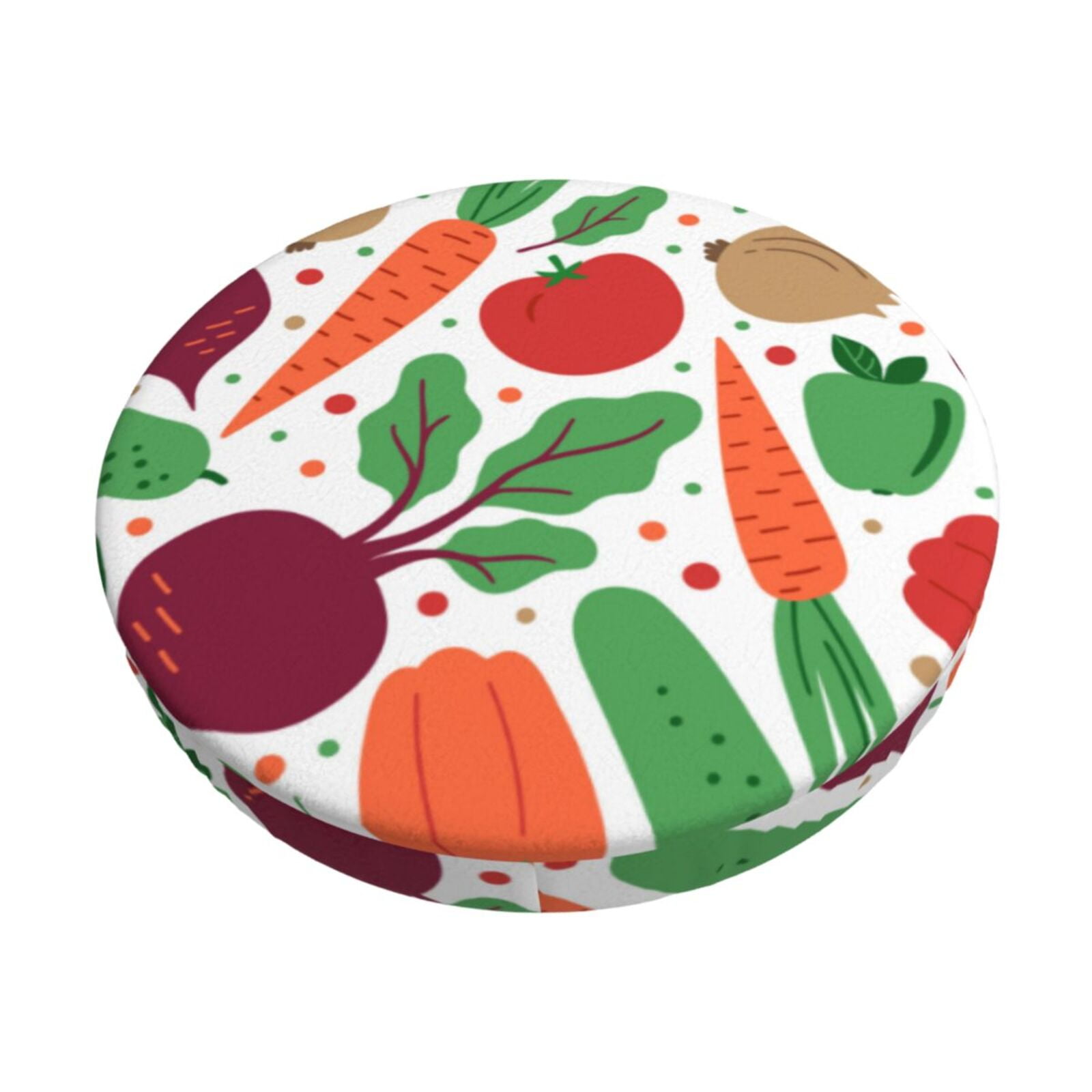 Disketp Vegetables Stool Covers Round, Super Soft Round Bar Stool ...