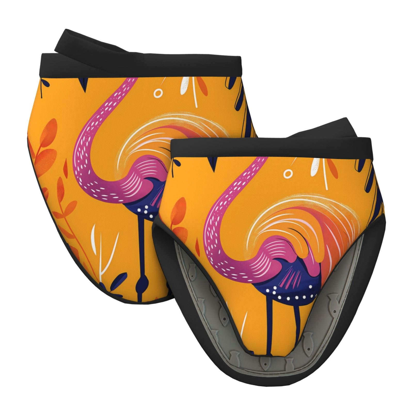 Disketp Vibrant Flamingo Illustration Non-Slip Mini Oven Mitt Set ...