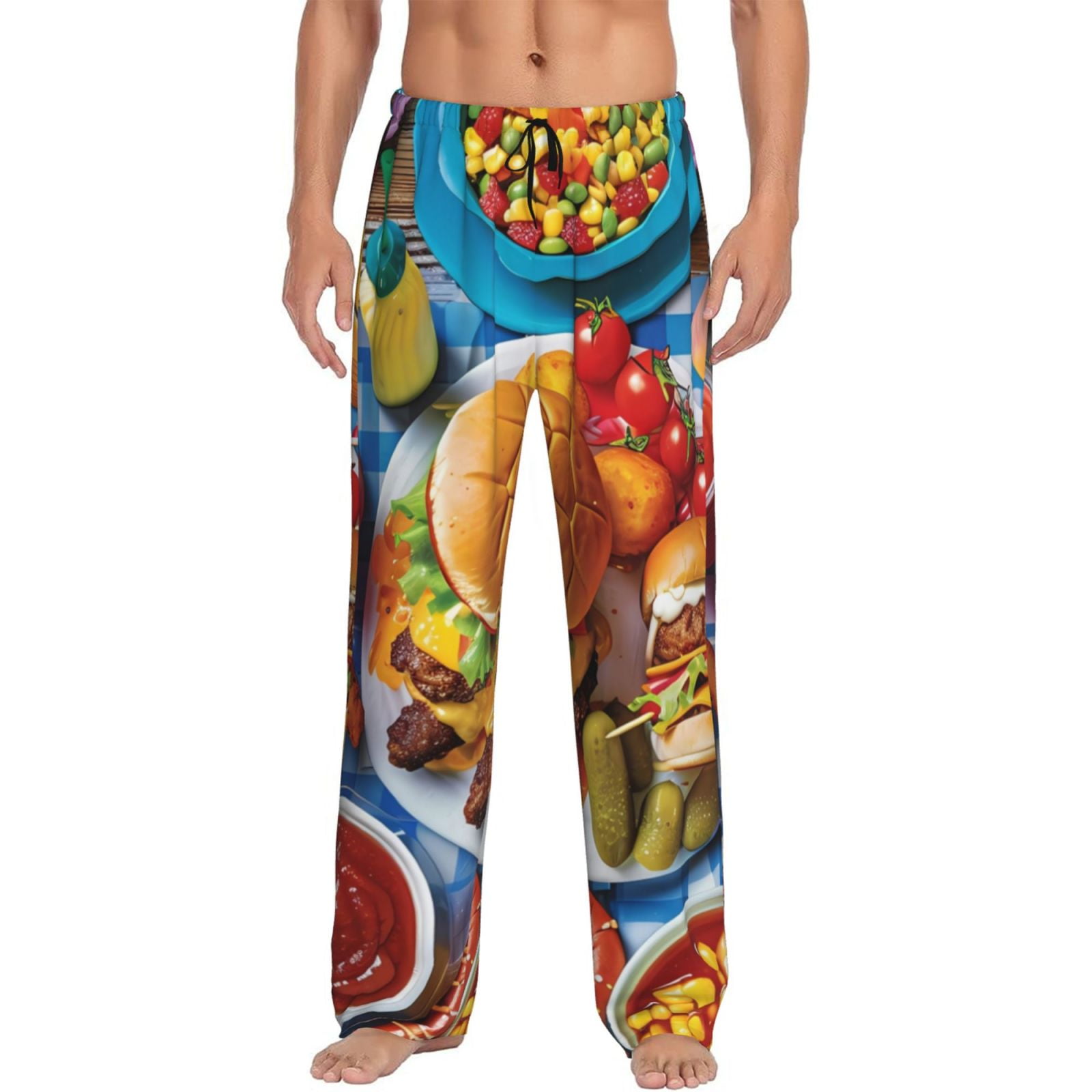 Disketp Vibrant Picnic Food Spread Men's Pajama Pants - Ultra Soft ...