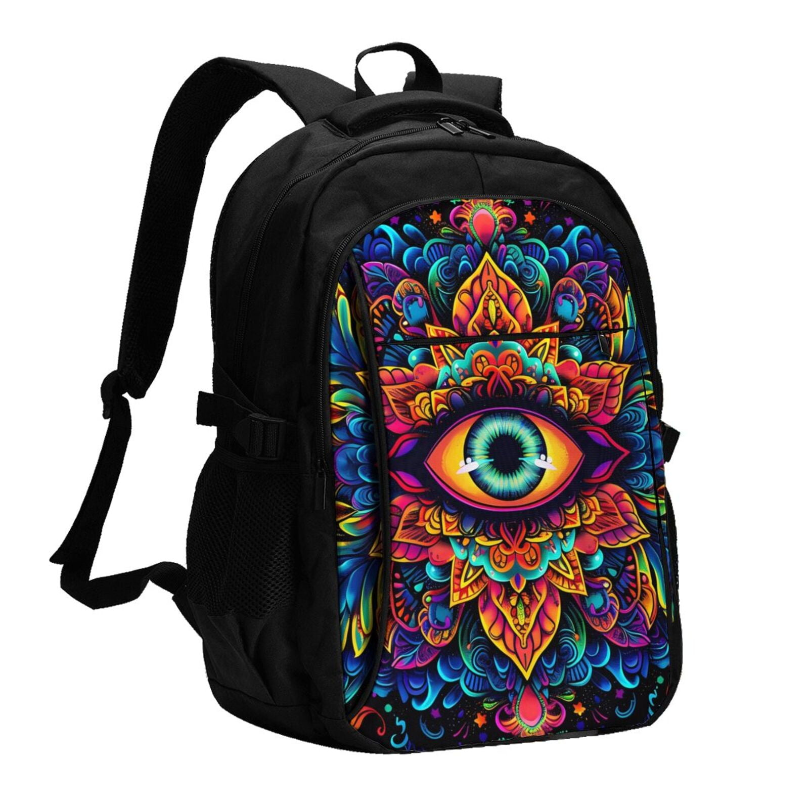 Disketp Vibrant Psychedelic Eye Travel Laptop Backpack, Laptops ...