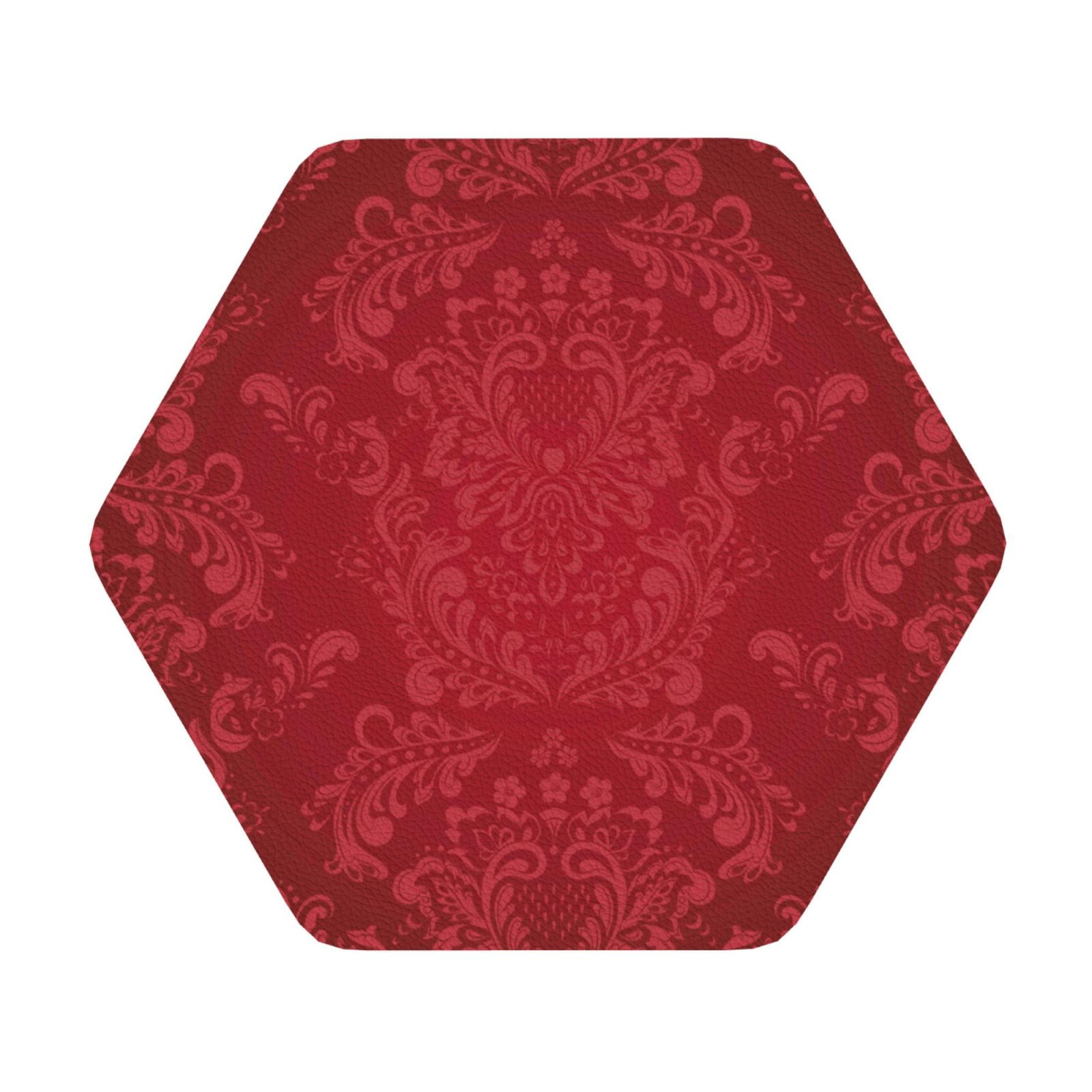 Disketp Vintage Burgundy Funny Coasters,4 Pcs Leather Coasters With ...