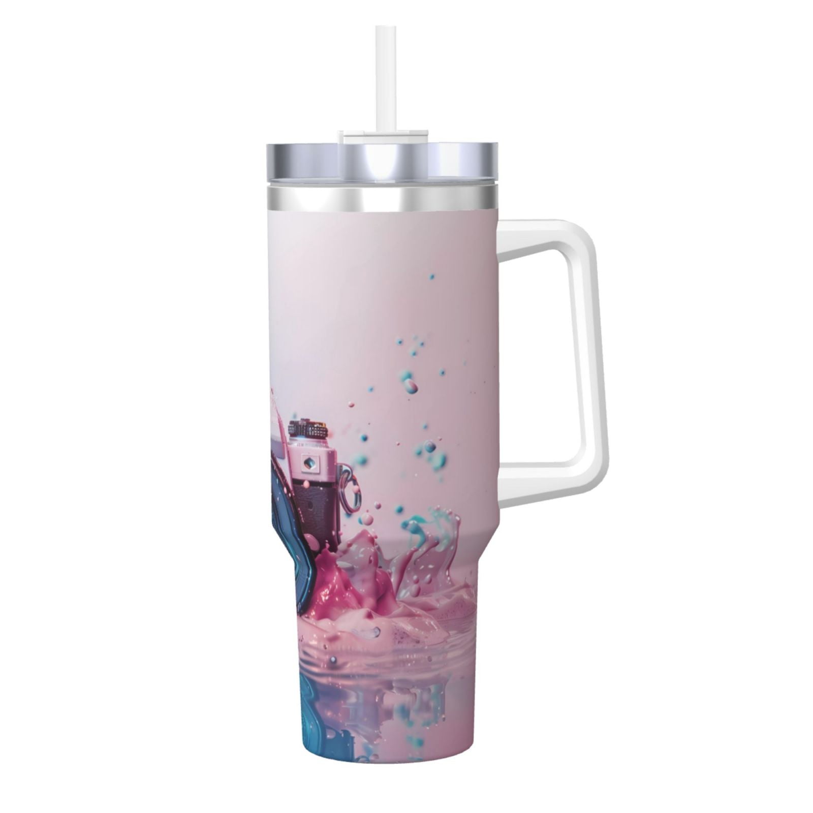 Disketp Vintage Camera Splash Art for 40 OZ Stainless Steel with Handle ...