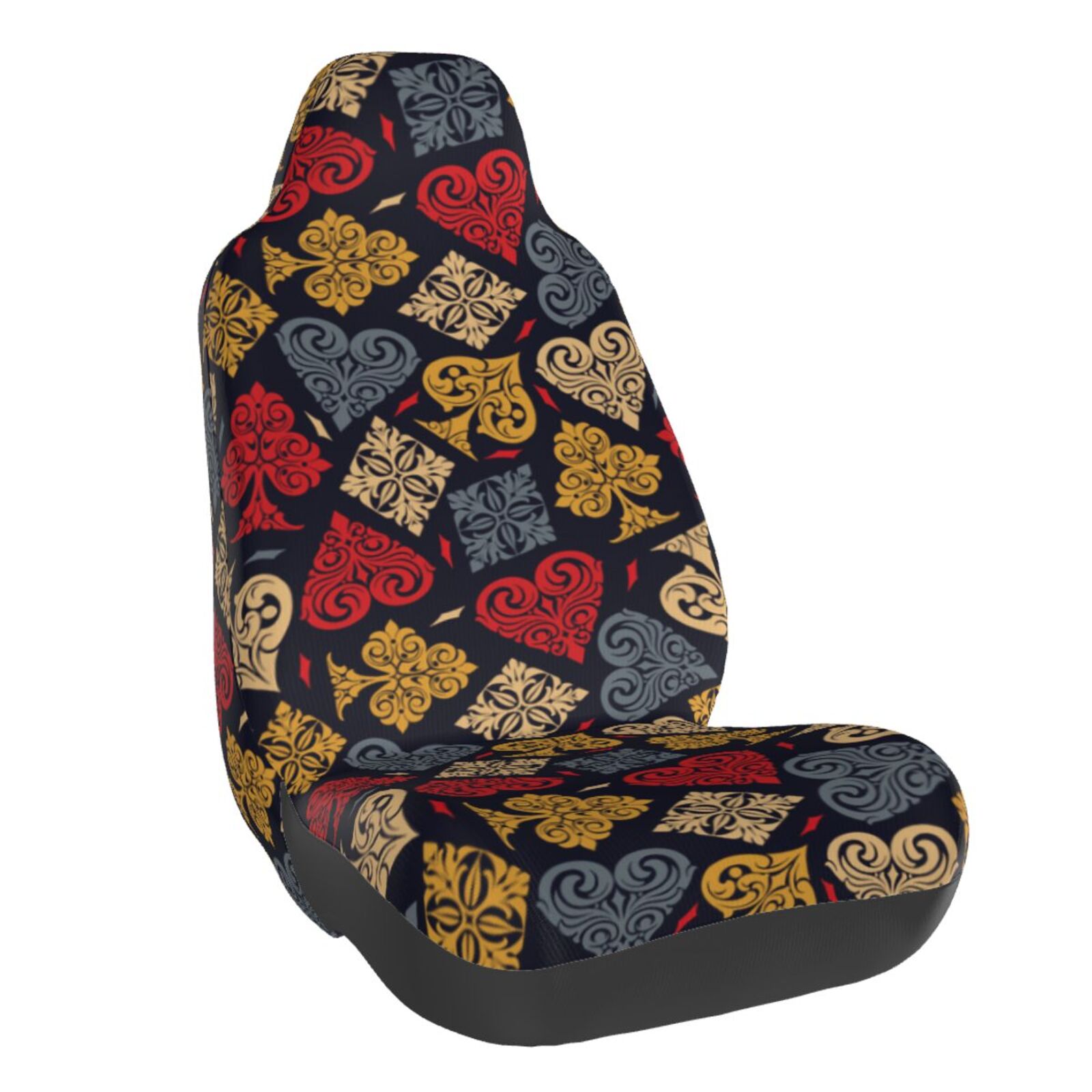 Disketp Vintage Card Car Seat Covers Universal Front Seat Coves for Car ...