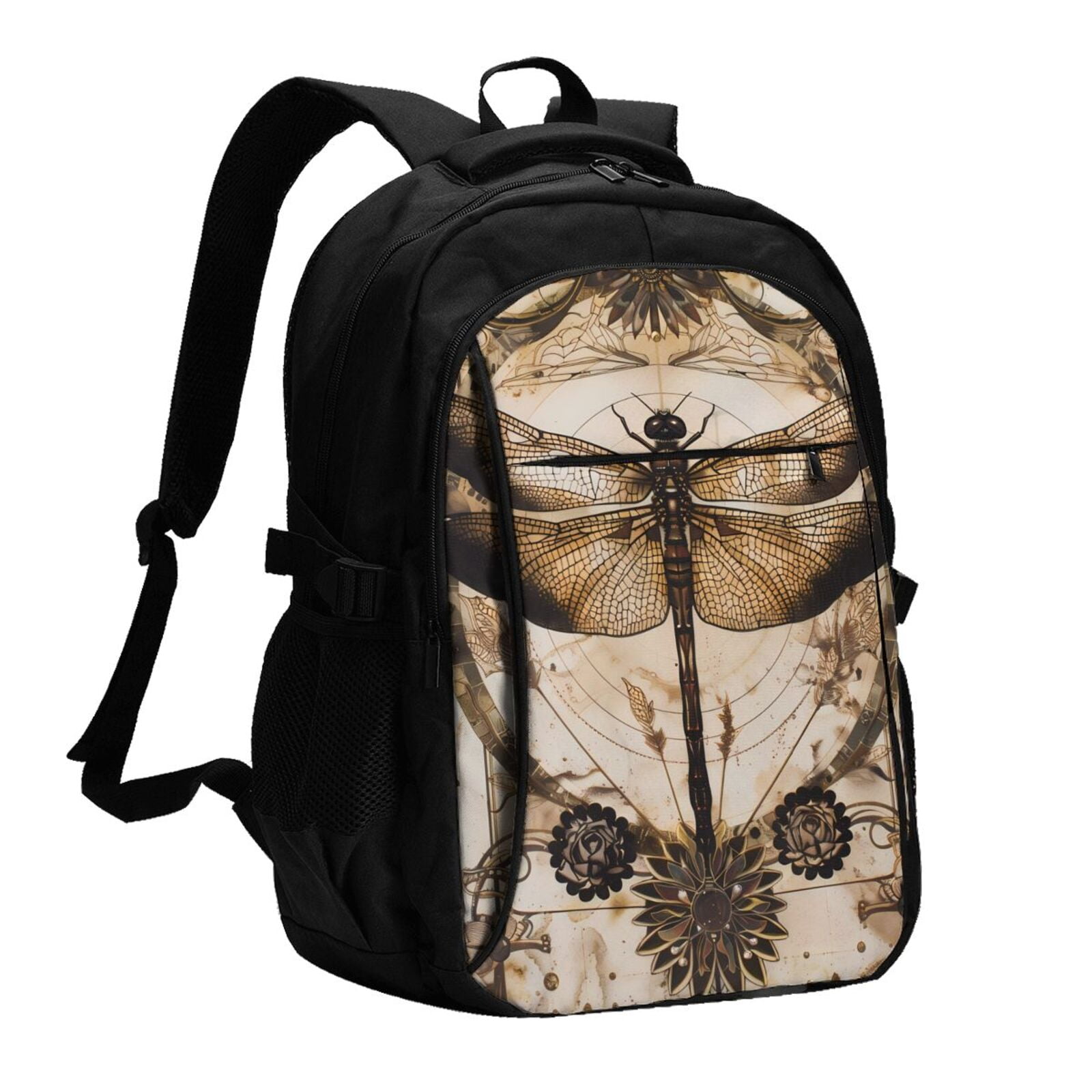 Disketp Vintage Dragonfly Artwork Travel Laptop Backpack, Laptops ...