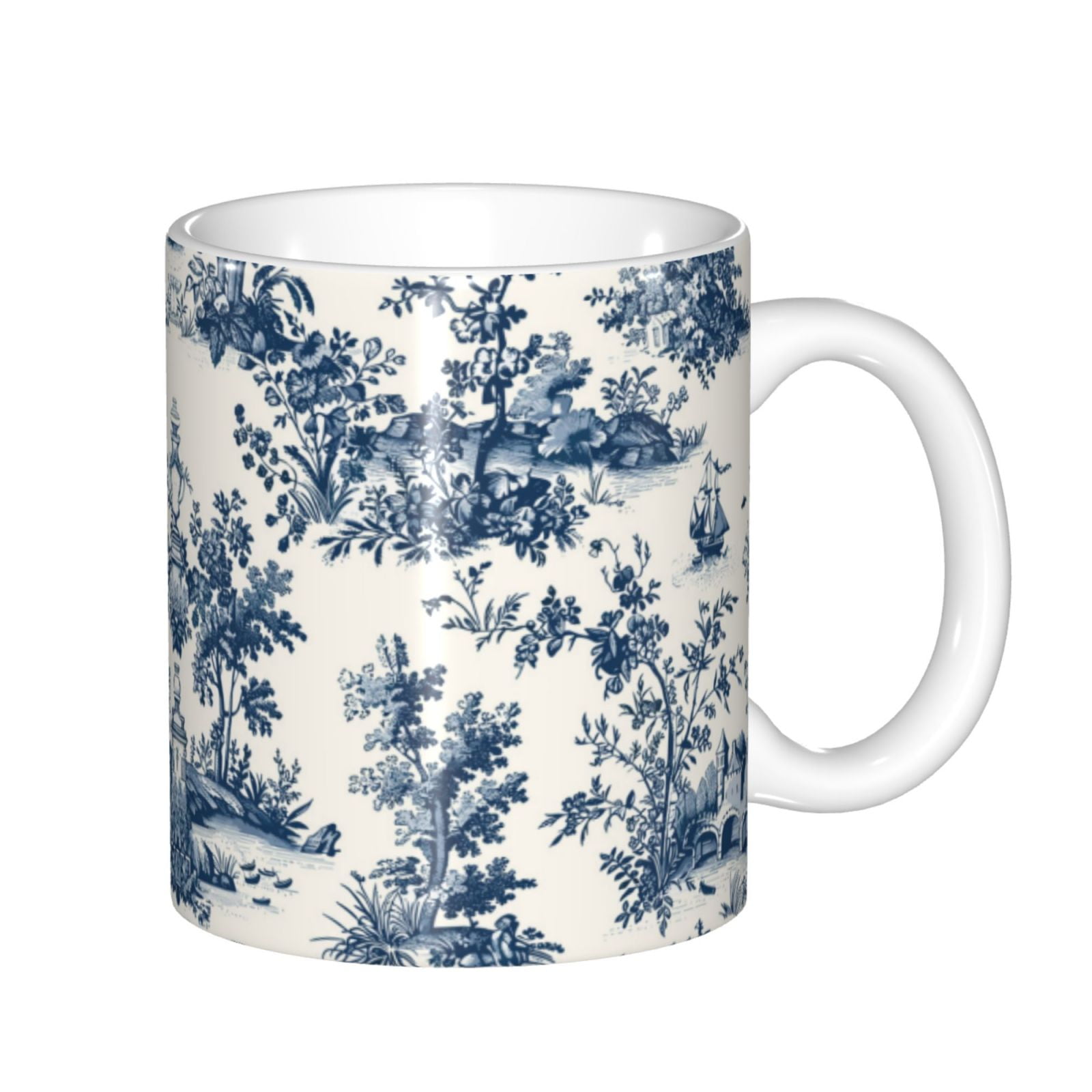 Disketp Vintage Floral 1 Large Coffee Mug with Handle Tea Cup Novelty ...