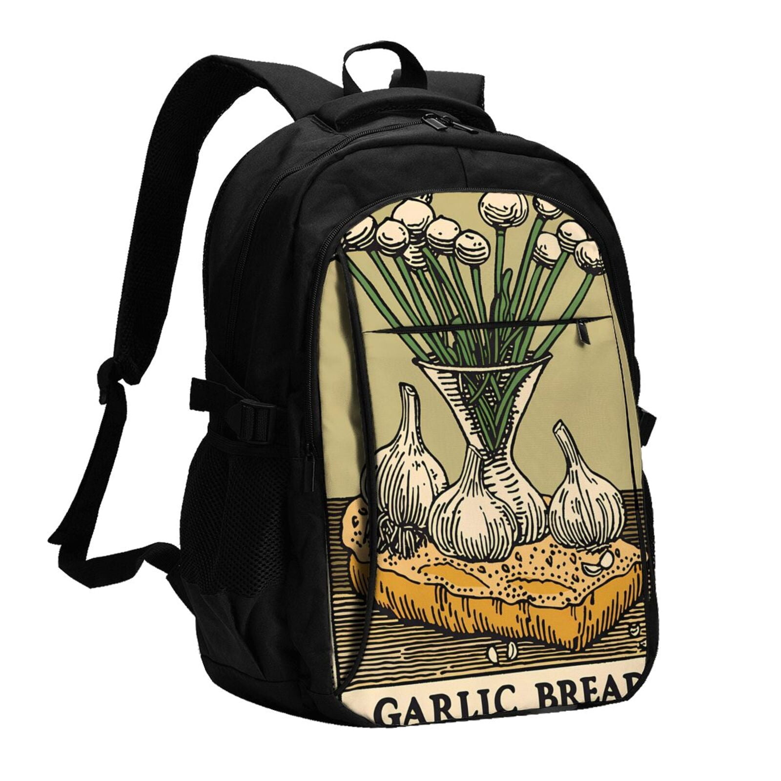 Disketp Vintage Garlic Bread Illustration Travel Laptop Backpack ...