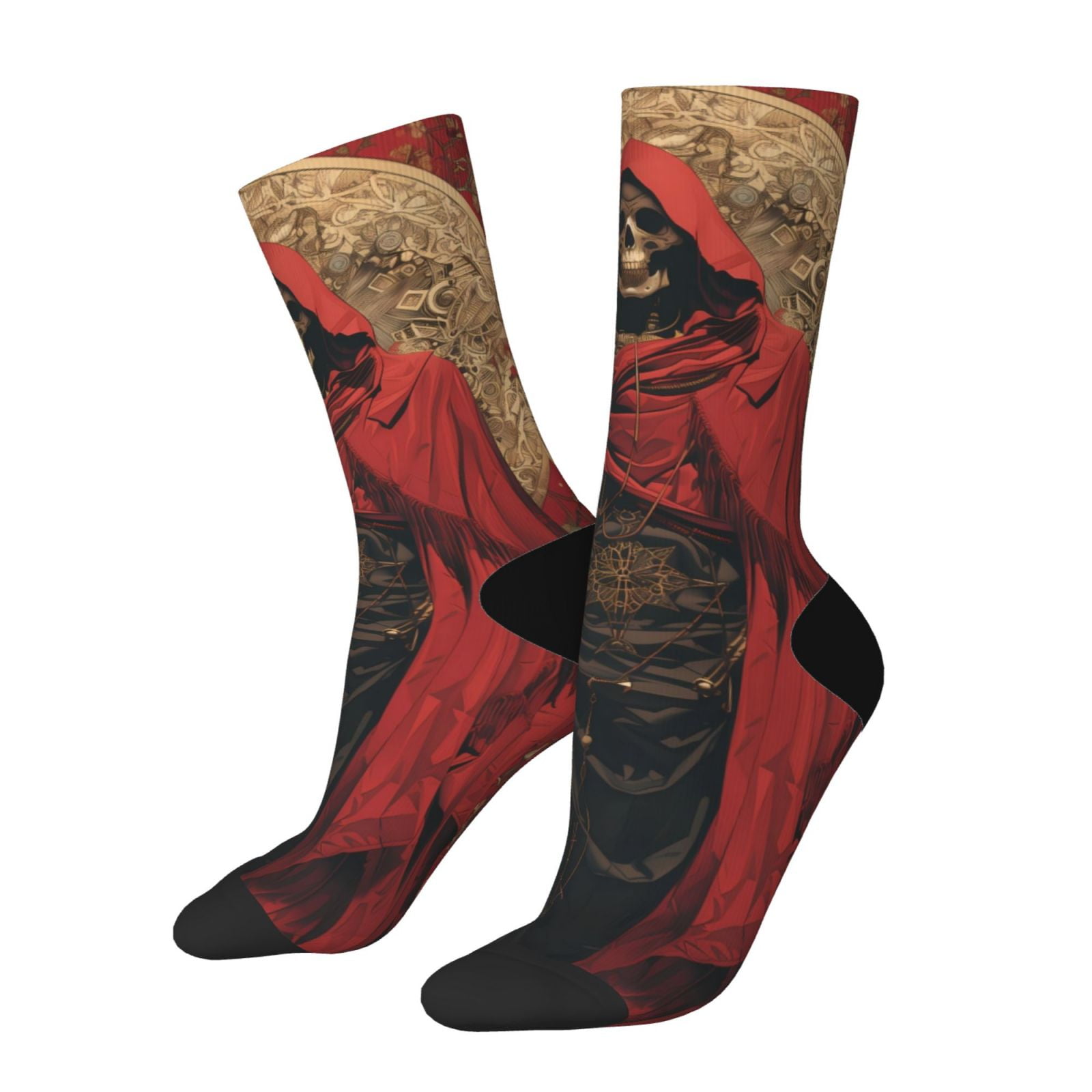 Disketp Vintage Rose Scepter Skull Unisex Crew Socks Lightweight Breathable Ventilation Ankle ...