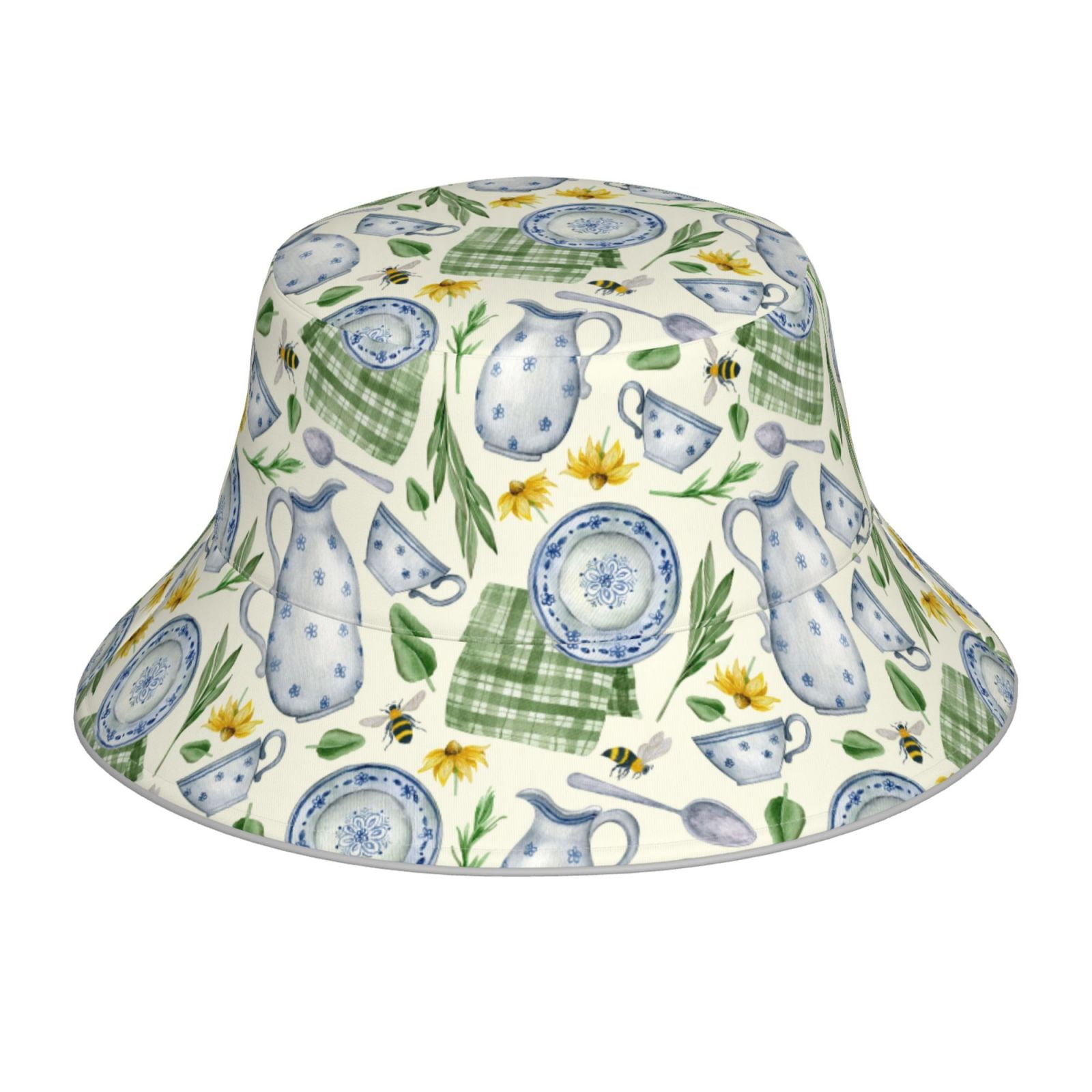 Disketp Vintage Utensils Print Reflective Bucket Hat Beach Hat Summer ...