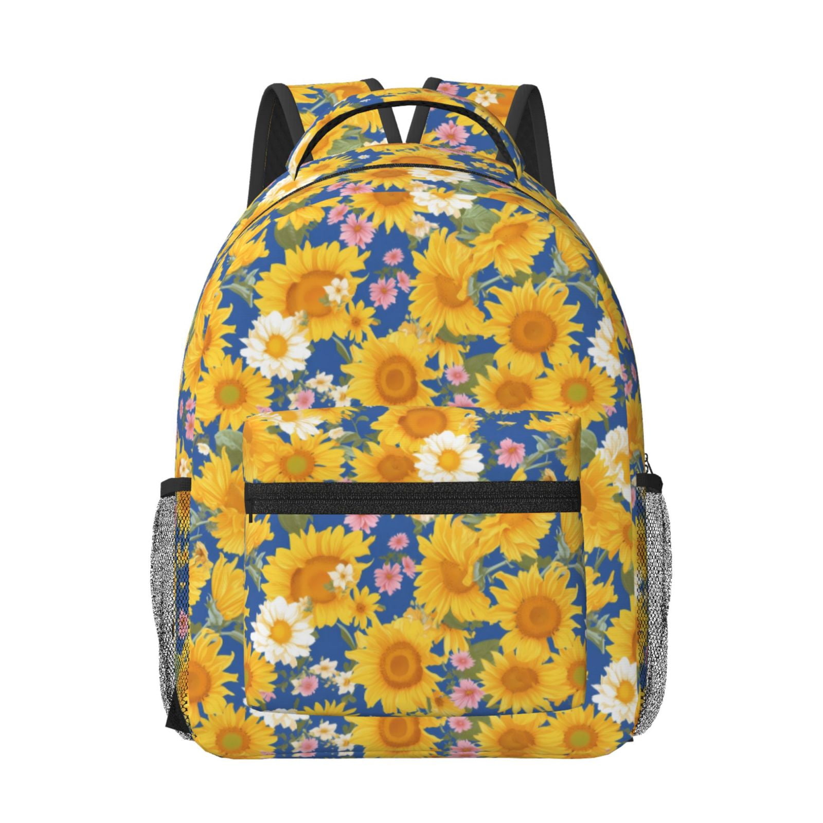 Disketp Vintage White Yellow Sunflower Backpack - Comfortable Daypack ...