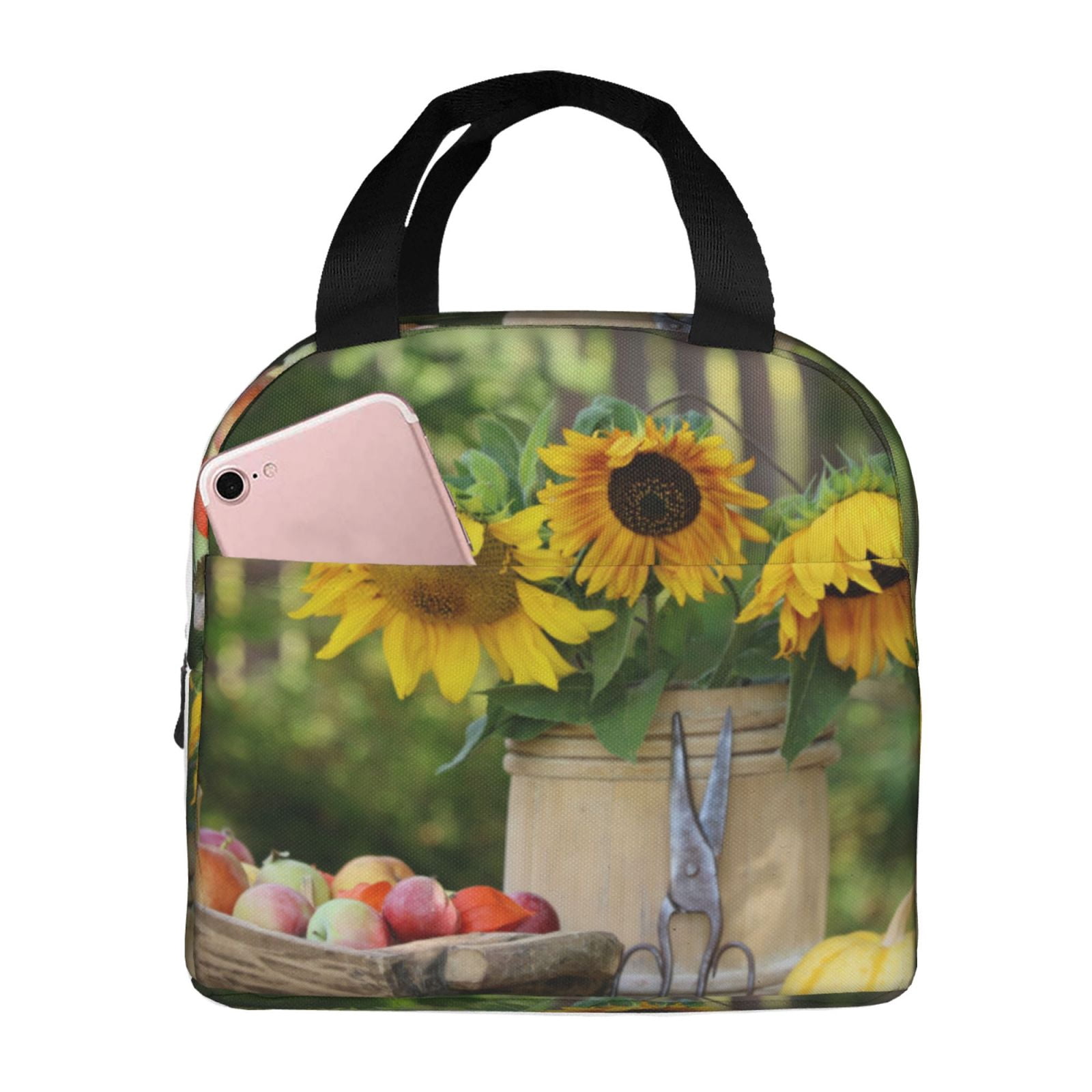 Disketp Vintage Wooden Bucket Lunch Bag for Women Men, Leakproof ...
