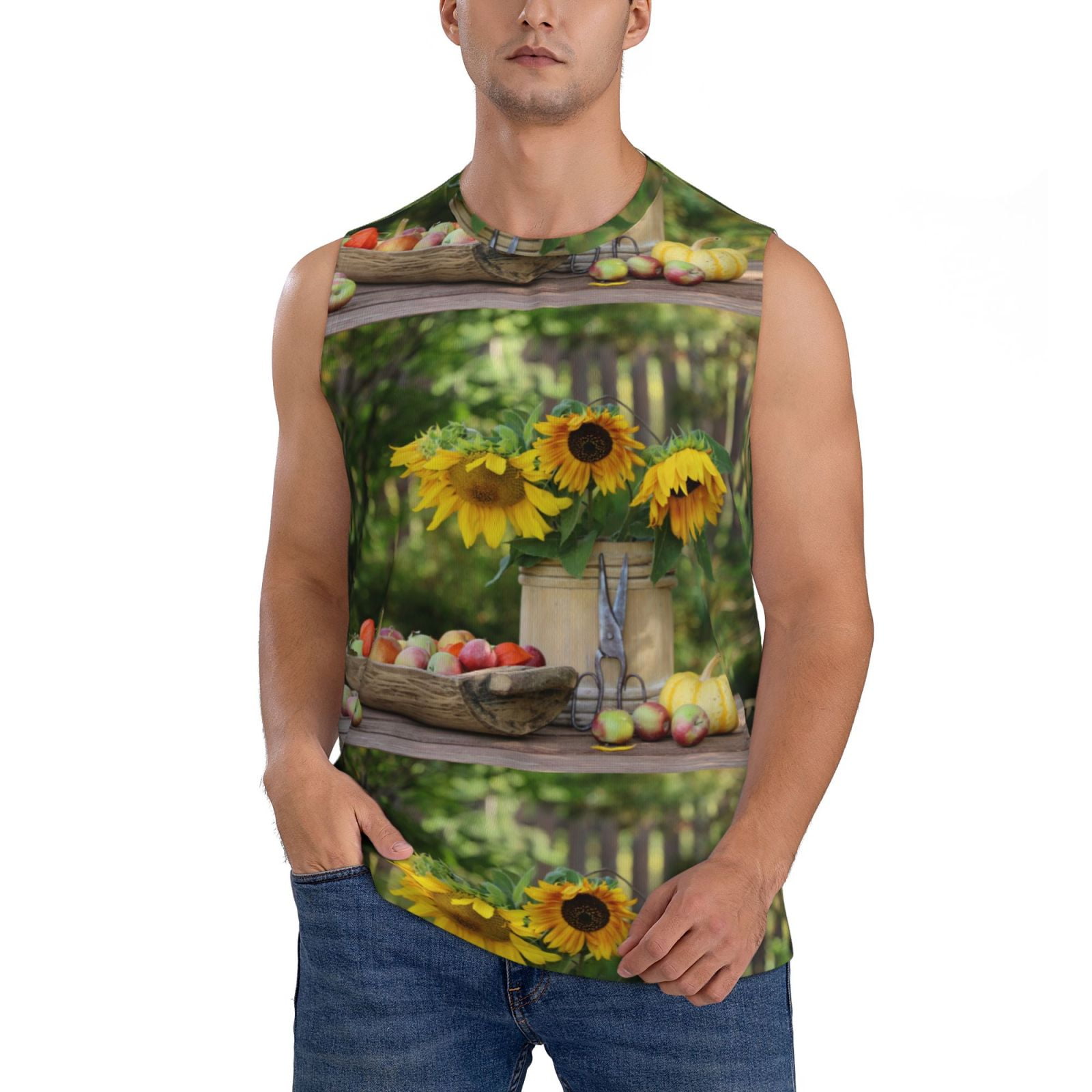 Disketp Vintage Wooden Bucket Sleeveless Tshirts For Men, Muscle Shirts ...