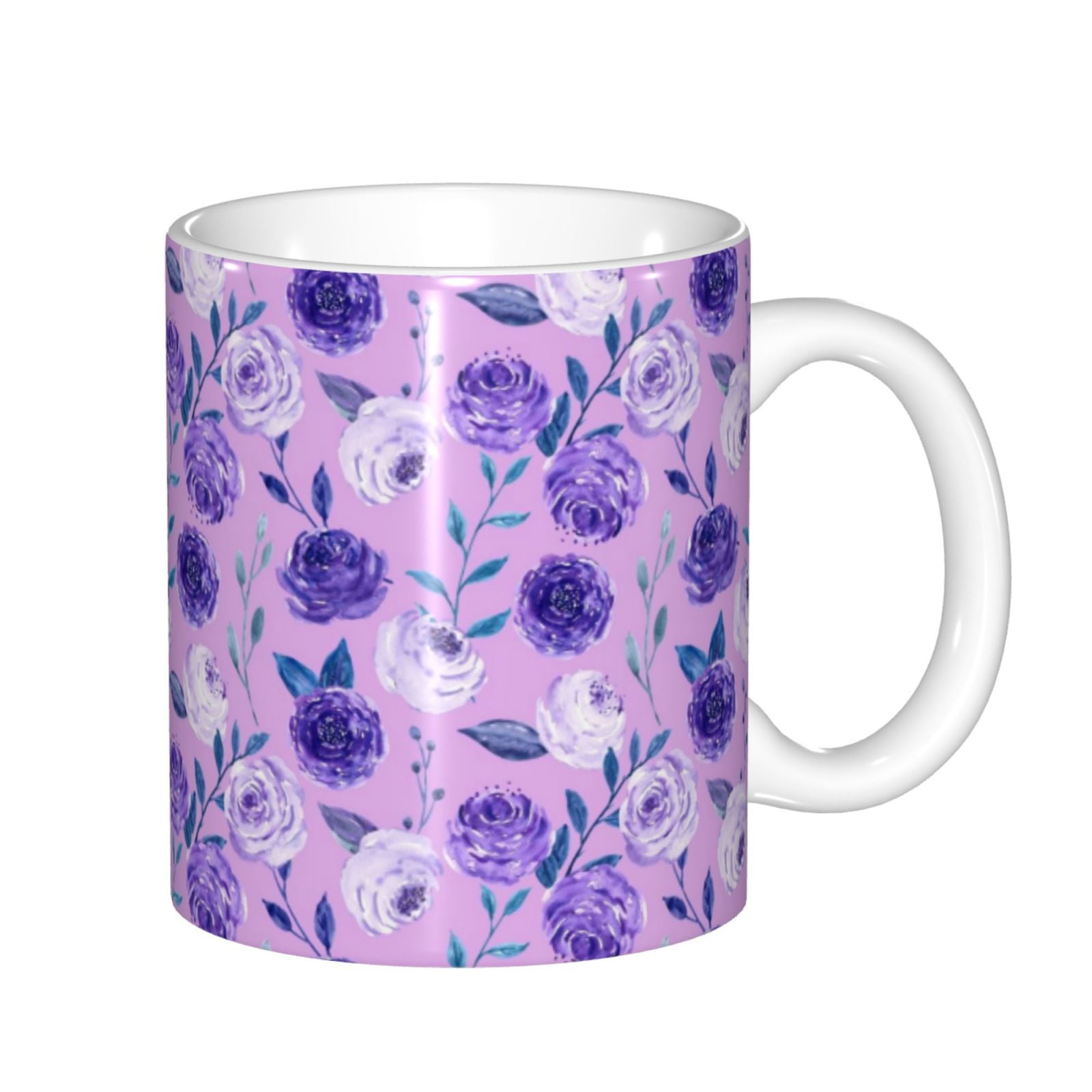 Disketp Violet Large Coffee Mug with Handle Tea Cup Novelty Coffee Cup ...