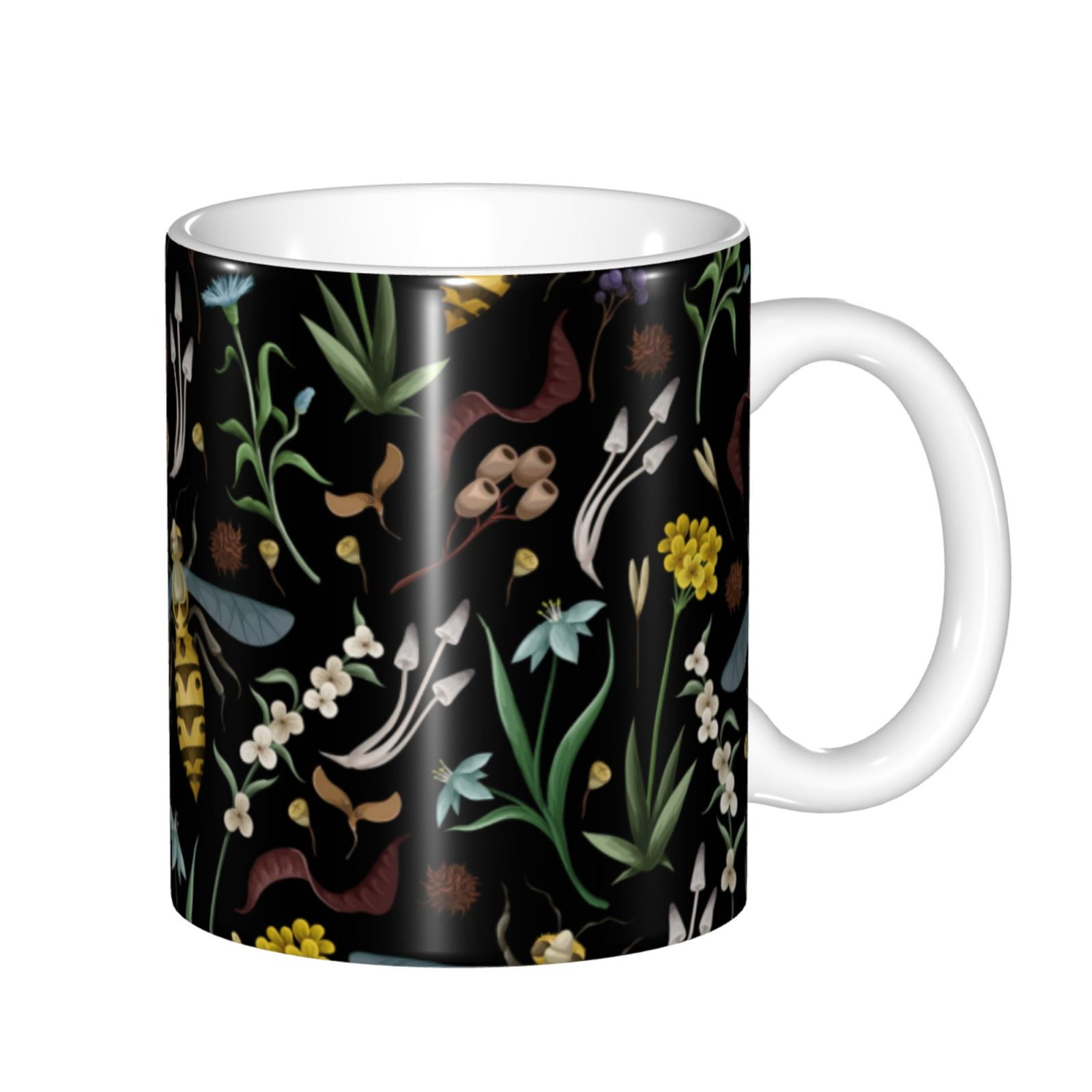 Disketp Wasp and Florals Large Coffee Mug with Handle Tea Cup Novelty ...