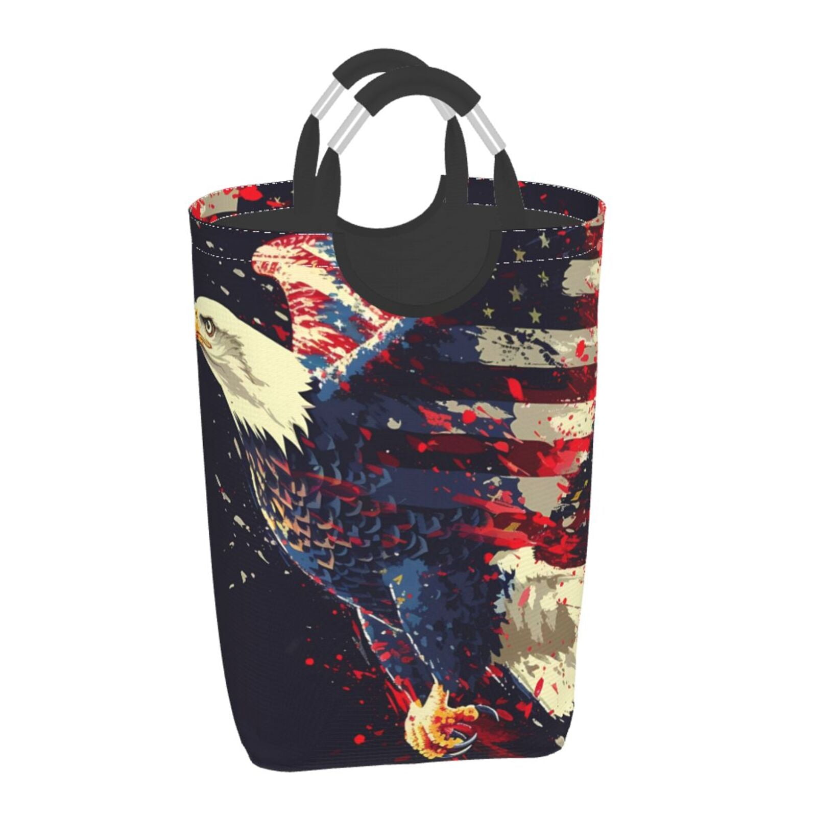 Disketp Watercolor Bald Eagle Square Laundry Bag Large Collapsible ...