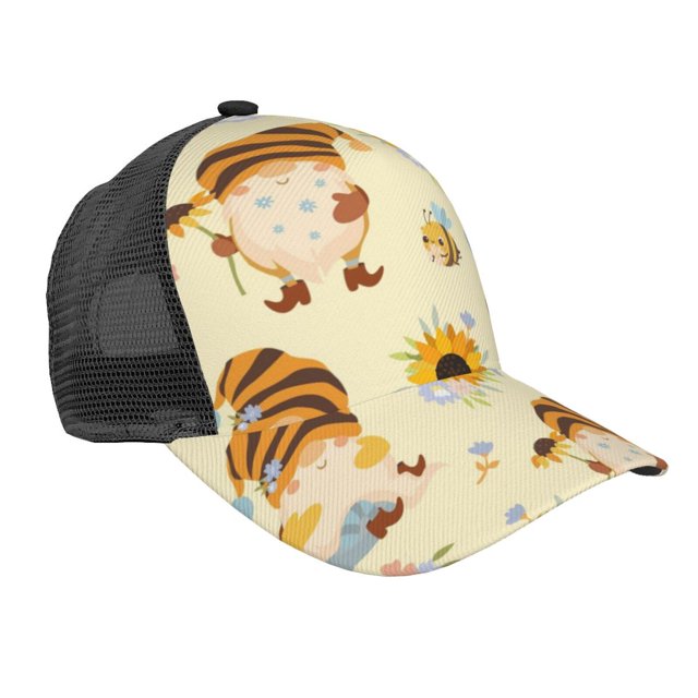 Disketp Watercolor Bee Honey Honeycomb Bee Print Trucker Hat Men Women ...