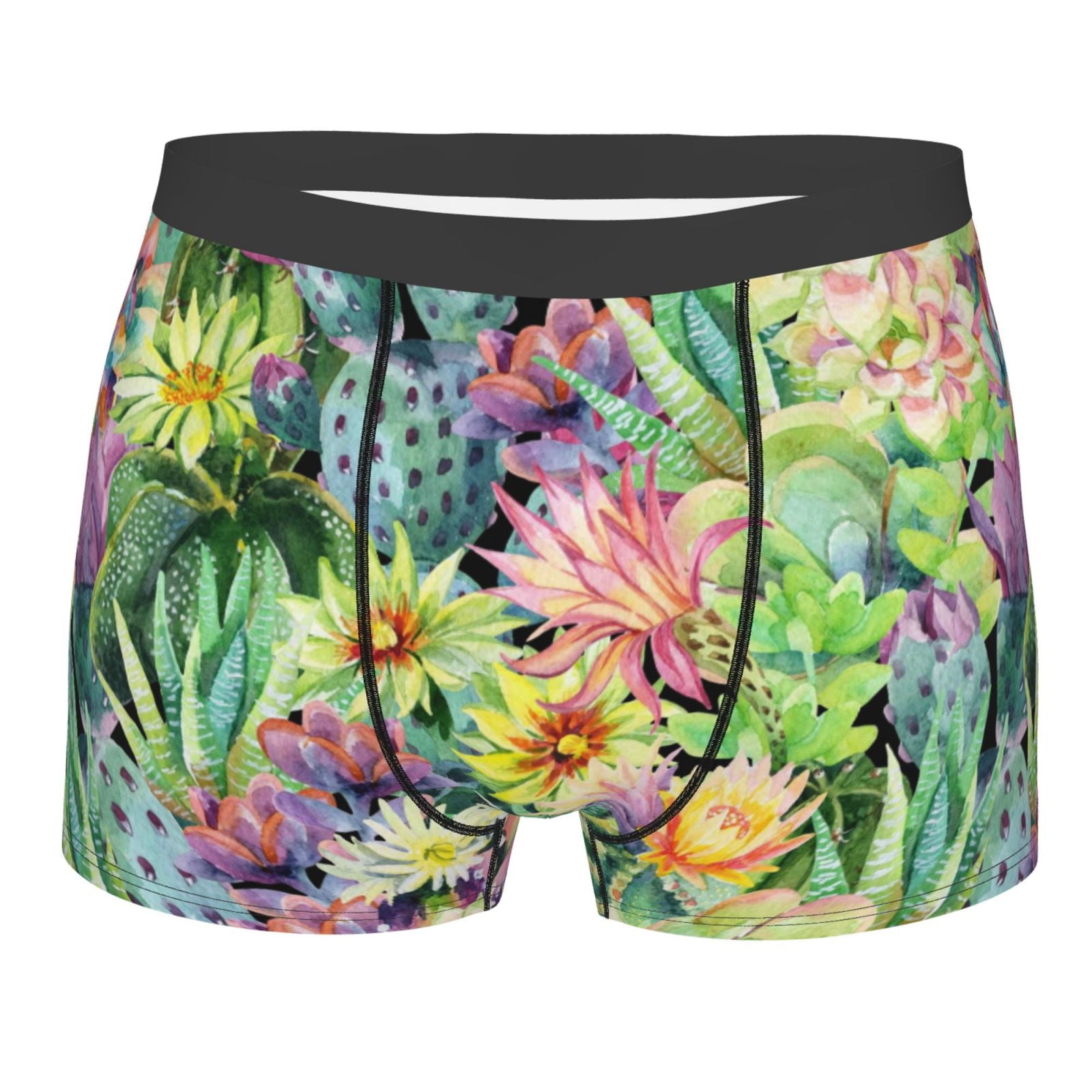 Disketp Watercolor Blooming Cactus Men'S Boxer Briefs,Soft And ...