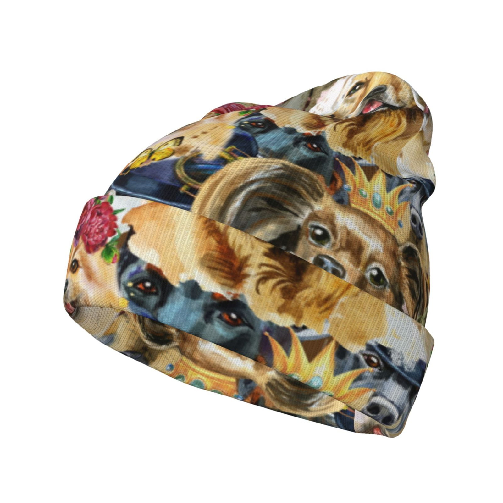 Disketp Watercolor Dogs Winter Beanie for Men Women Beanie Knit Hat ...