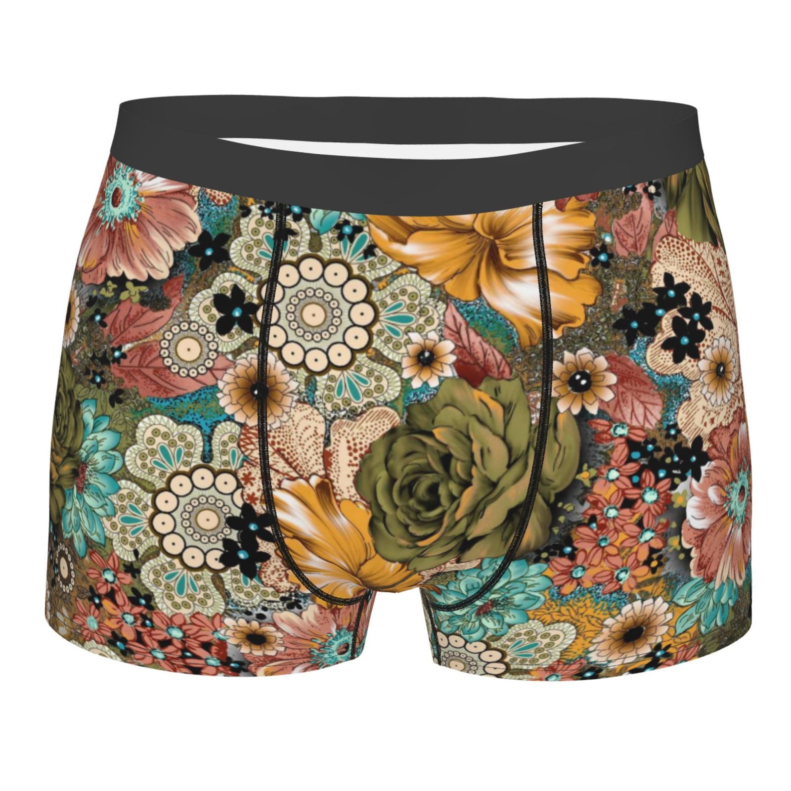 Disketp Watercolor Flower Men'S Boxer Briefs,Soft And Breathable Cotton ...