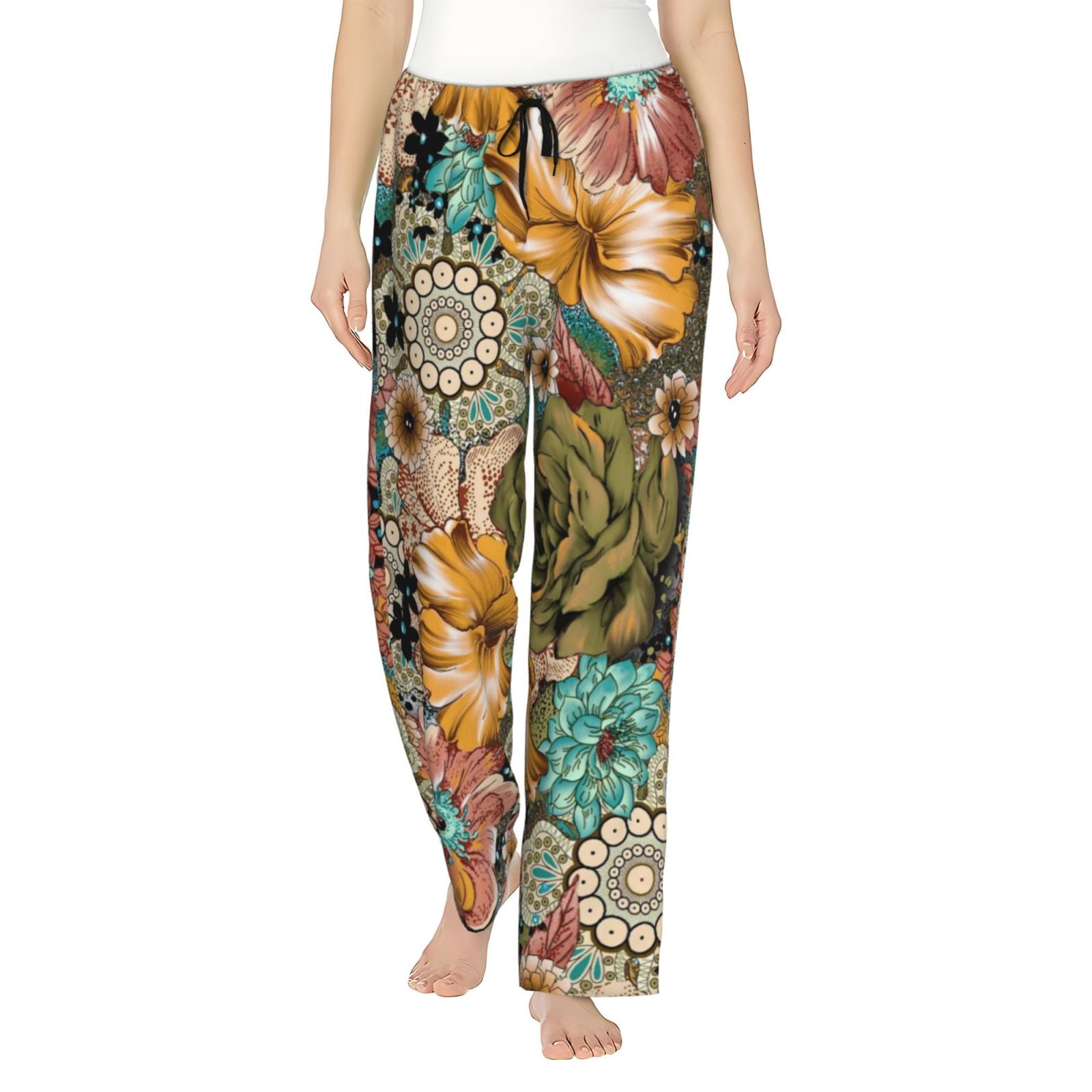 Disketp Watercolor Flower Print Women'S Comfy Pajama Pants Casual ...