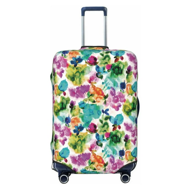Disketp Watercolor Flowers Elastic Travel Luggage Cover Travel Suitcase Protective Cover For