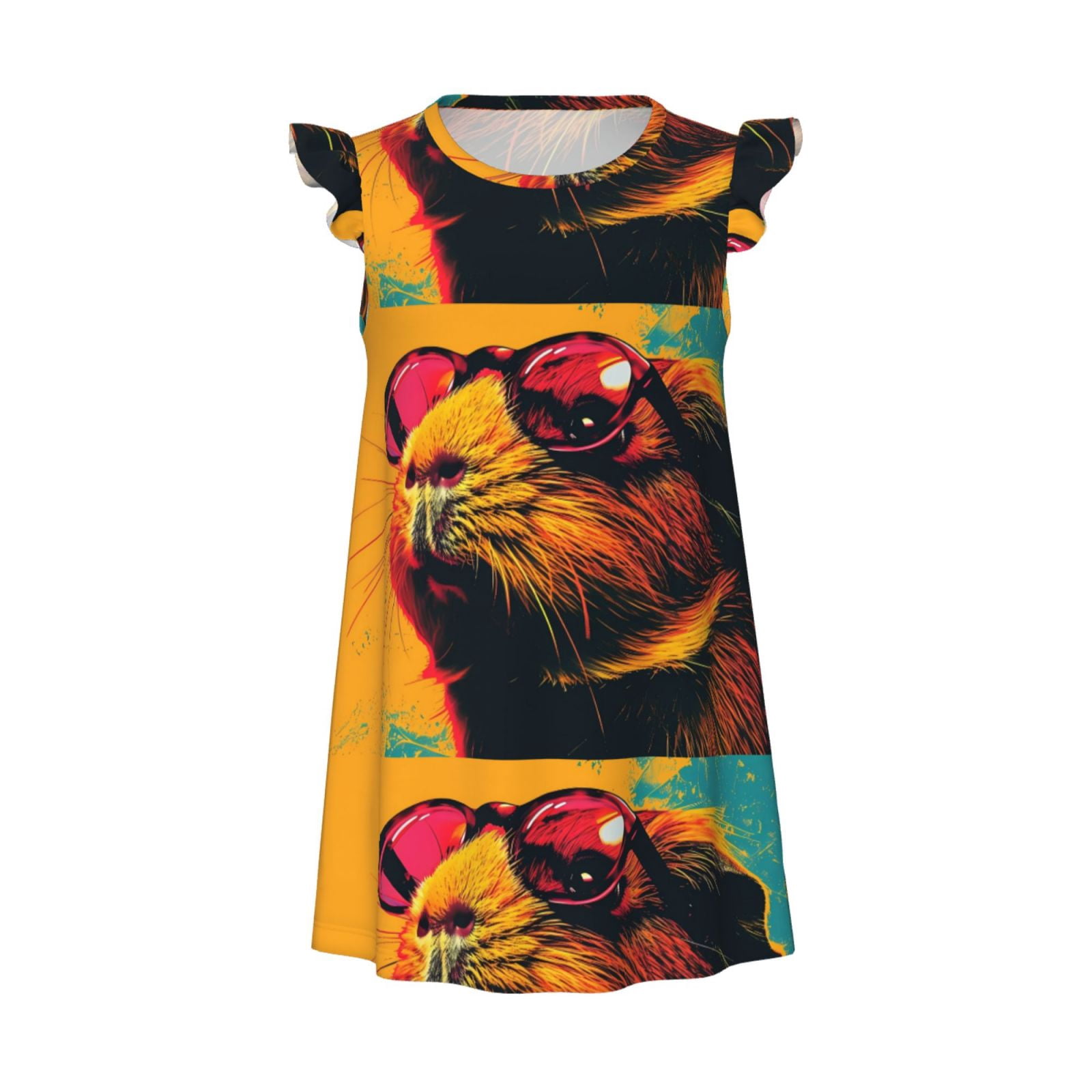 Disketp Watercolor Glasses Guinea Pig Print Girls Nightgowns 3-10 Years ...