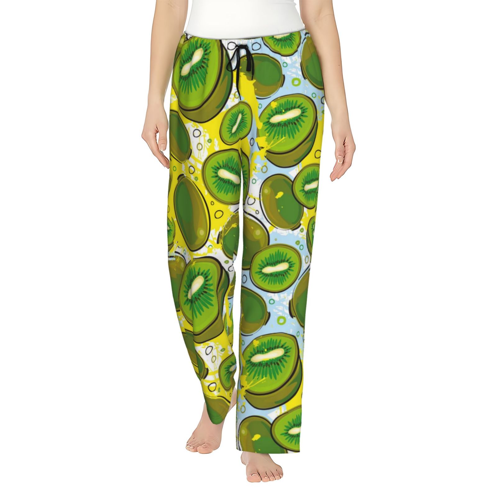 Disketp Watercolor Kiwi Fruits Summer Print Women'S Comfy Pajama Pants ...