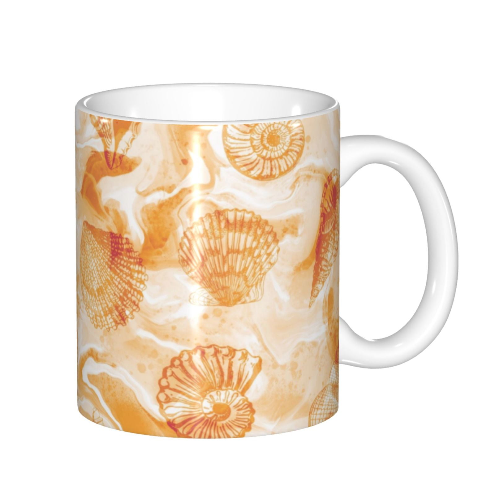 Disketp Watercolor Sea Shells Large Coffee Mug with Handle Tea Cup ...