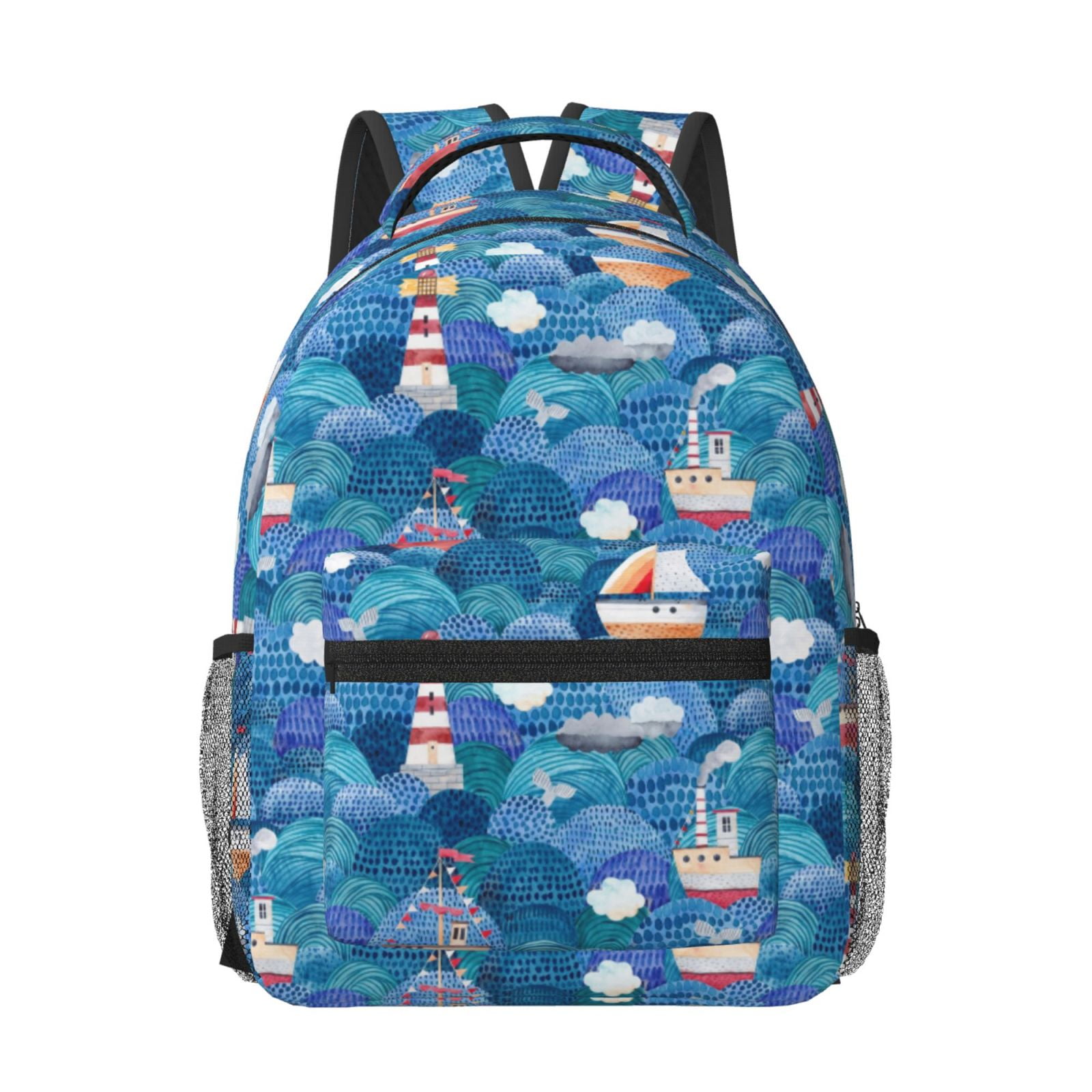 Disketp Watercolor Ships Backpack - Comfortable Daypack with The right ...