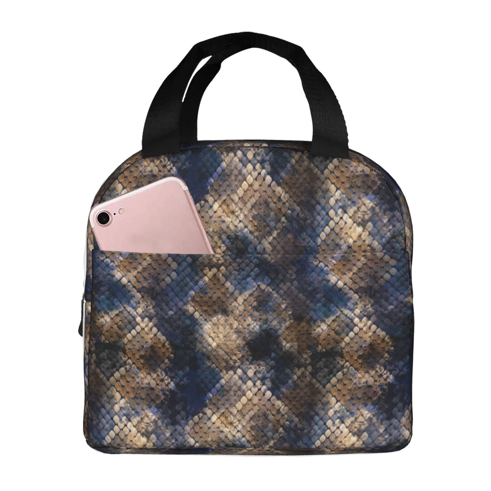 Disketp Watercolor Snake Skin Lunch Bag for Women Men, Leakproof ...
