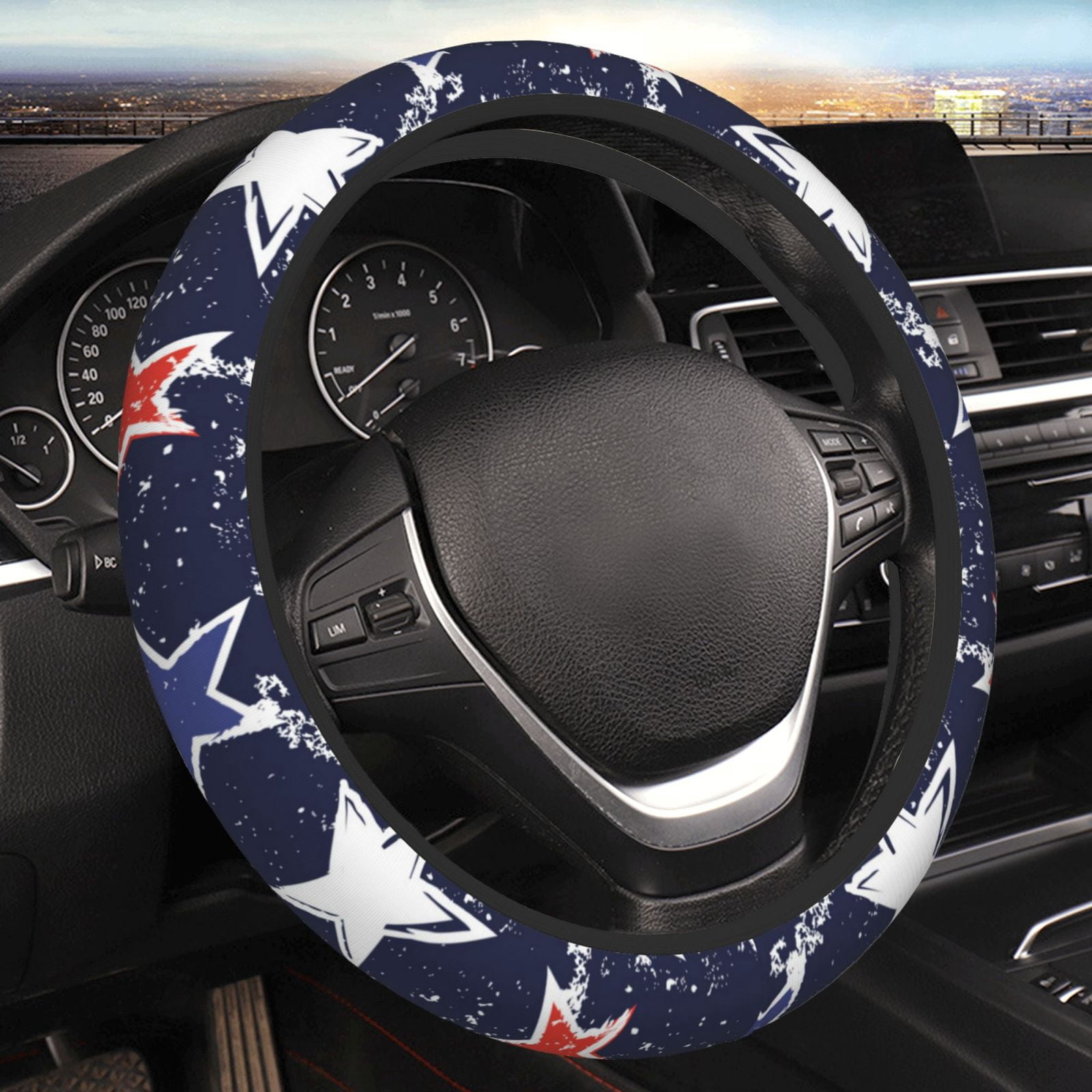 Disketp Watercolor Stars Elastic Microfiber Steering Wheel Cover for ...