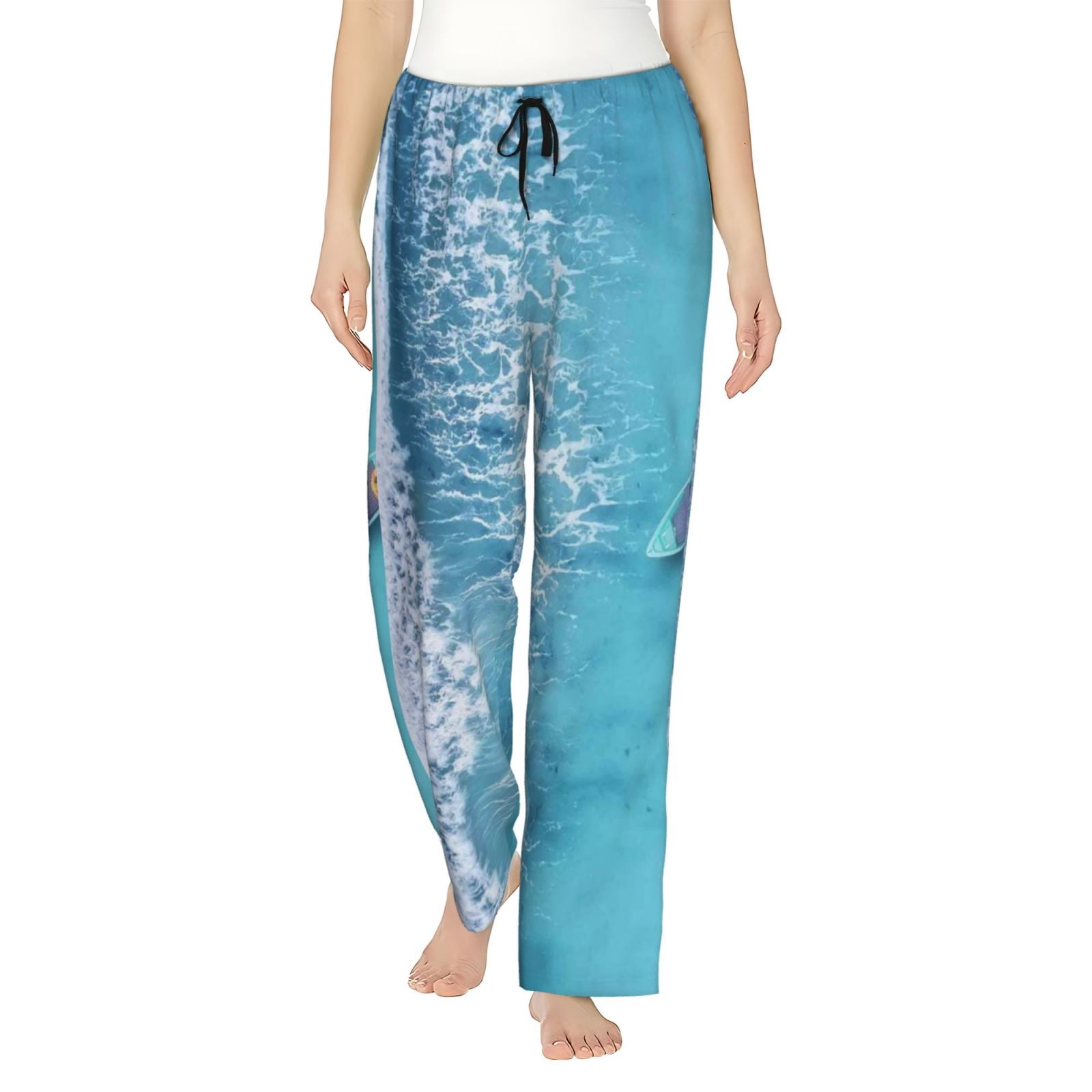 Disketp Waves And Boats On The Beach Print Women'S Comfy Pajama Pants ...
