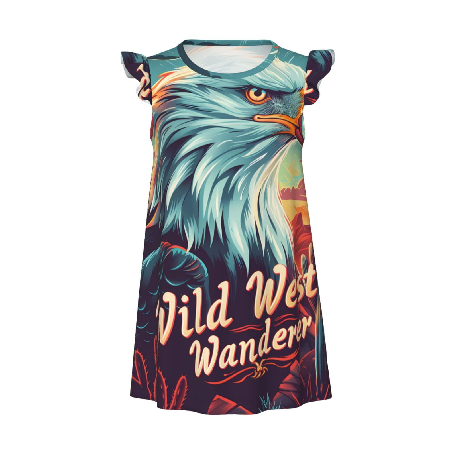 Disketp Western Style Bald Eagle Print Girls Nightgowns 3-10 Years ...